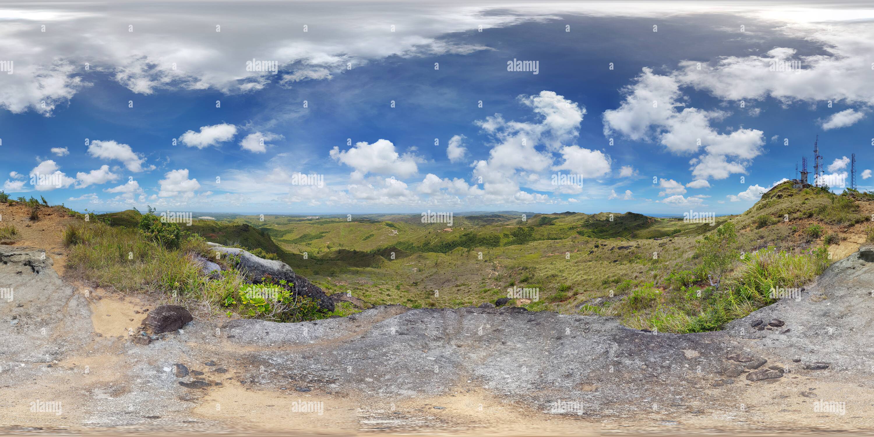 360° view of Peak of Mt. Alutom, Channel 10 Tower, Guam - Alamy
