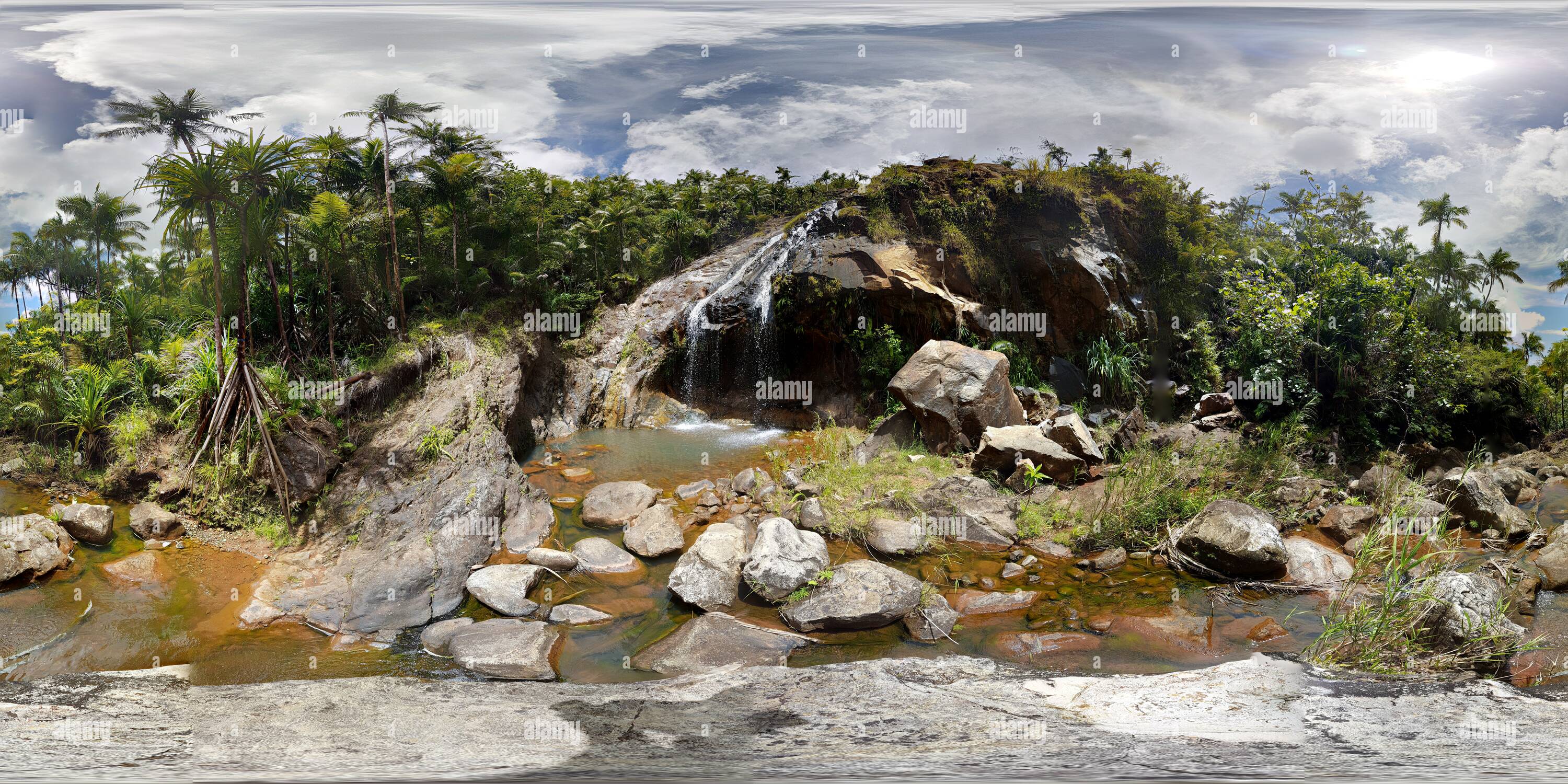 360° view of Upper Sigua Falls, Guam - Alamy