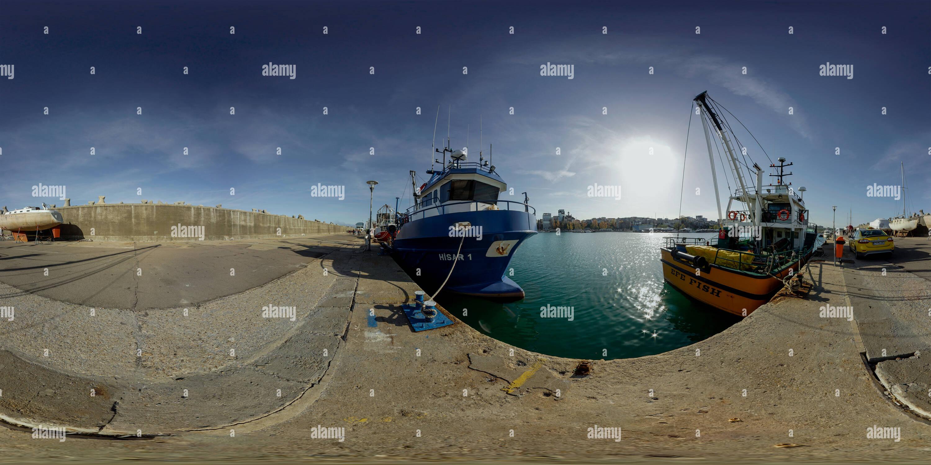 360° view of Tomis Harbor in Constanta, view from the pier - Alamy
