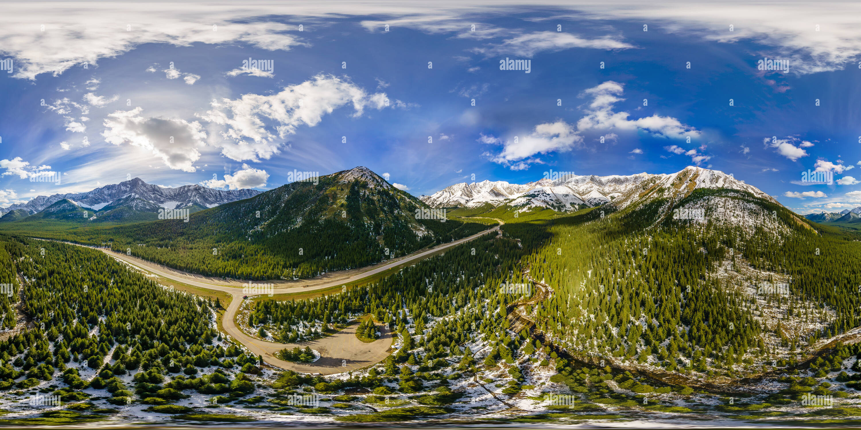360° view of Mount Lipsett and Highway 40 in Kananaskis, Alberta - Alamy