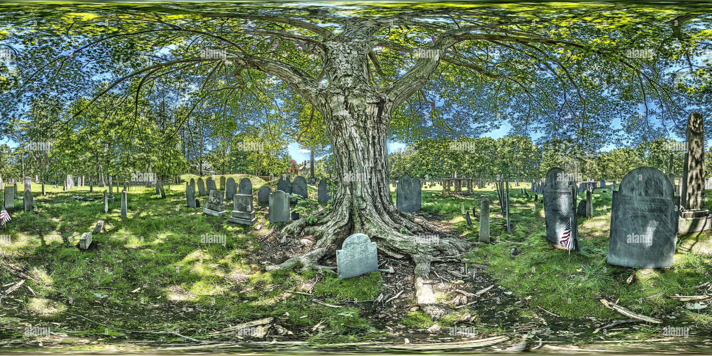360° view of The Old Burying Ground Lexington Massachusetts Two - Alamy