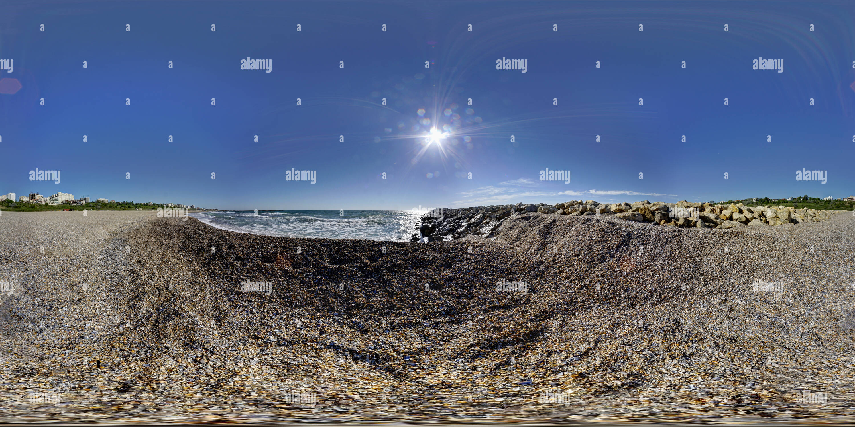 360° view of Black Sea beach near the pier Constanta - Alamy