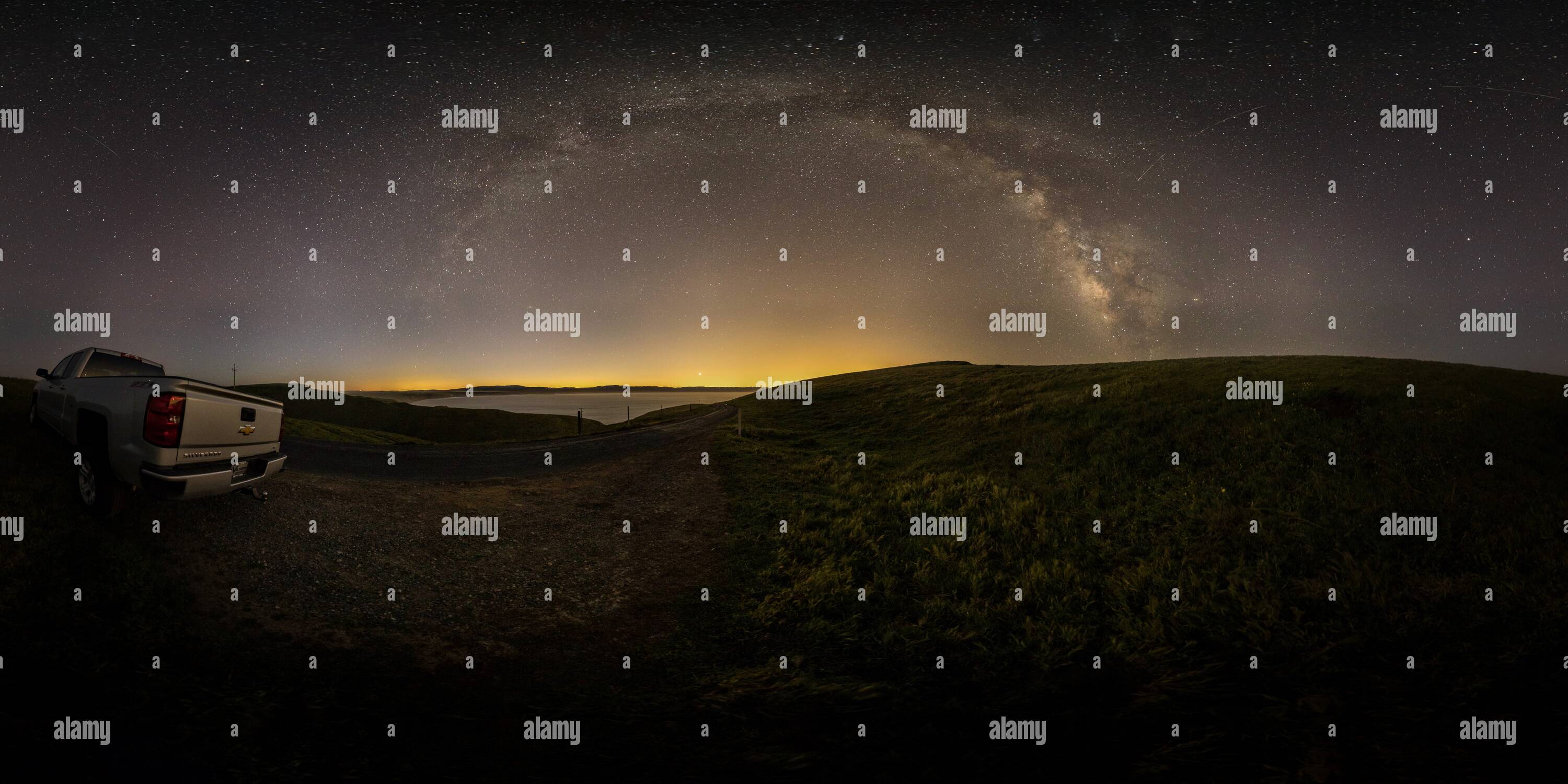 360° view of Pt. Reyes National Seashore - Milky Way - Alamy