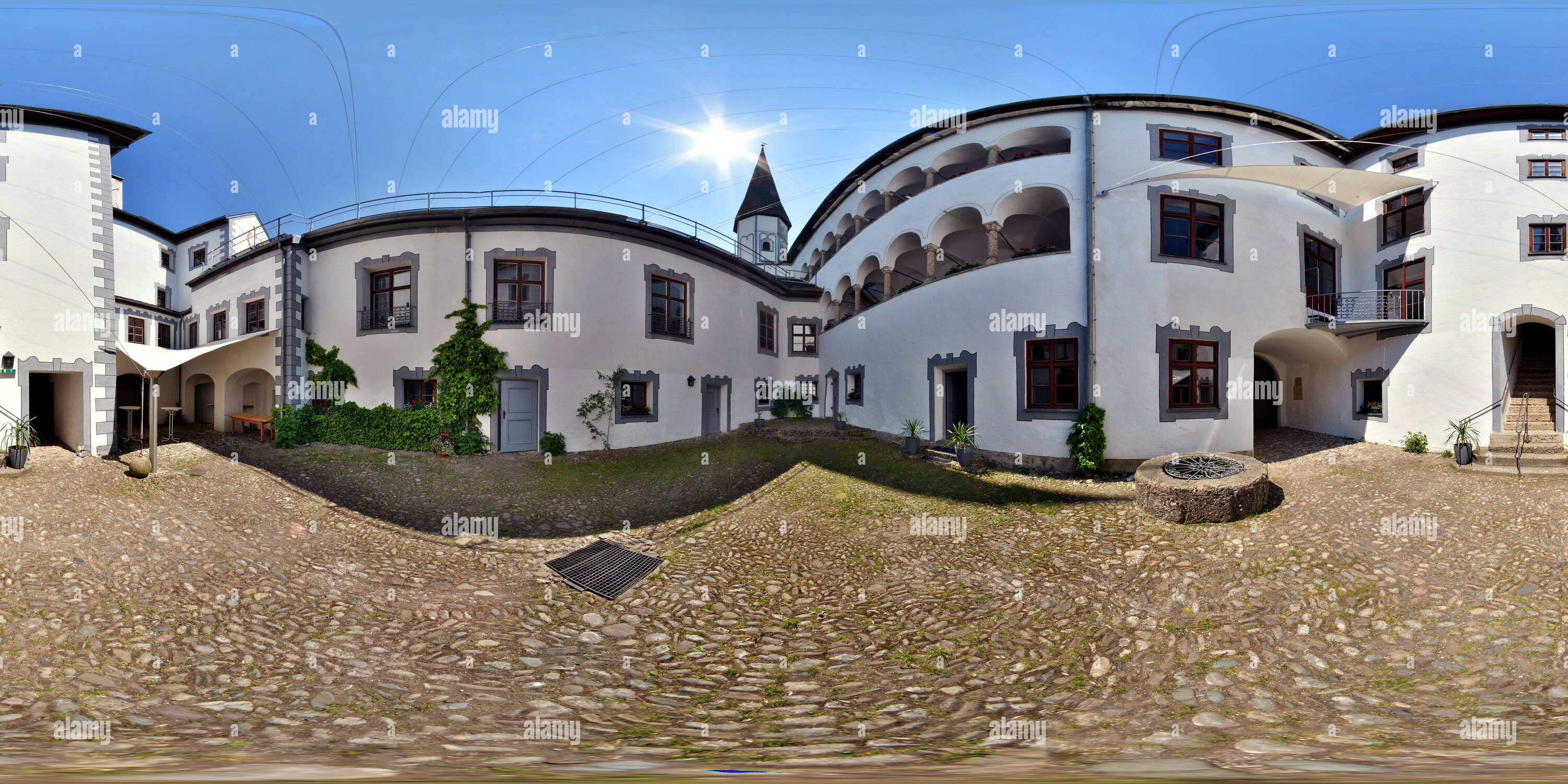 360° view of Castle Pertenstein - Castle Patio - Alamy