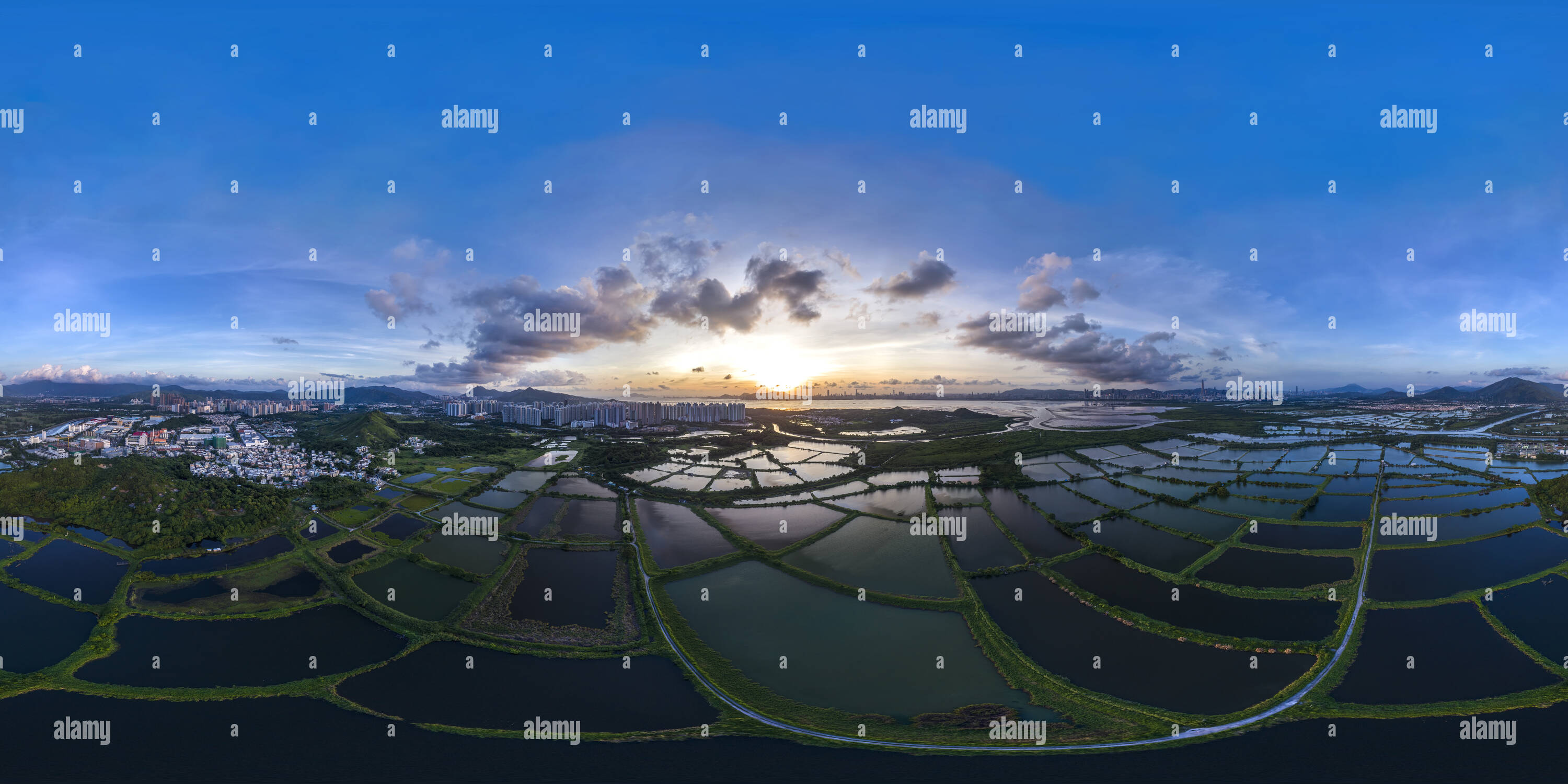 360° view of Sunset Over Deep Bay(元朗后海灣日落), Yuen Long, NT, HK - Alamy