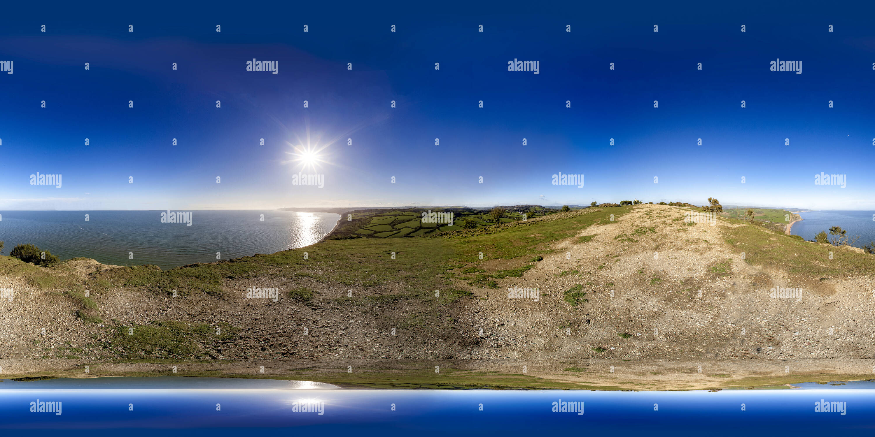 360° view of Golden Cap Dorset - Alamy