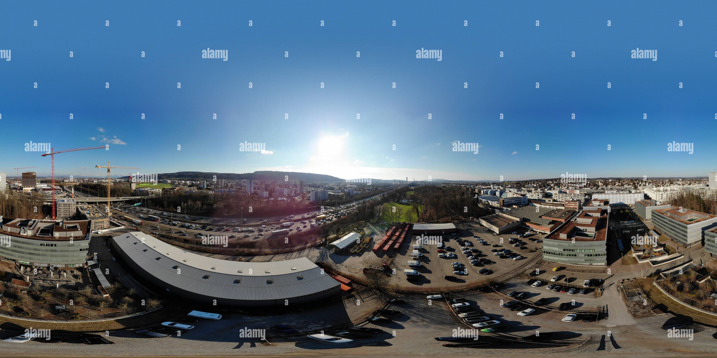 Construction office space shopping mall aerial photography hi-res stock ...