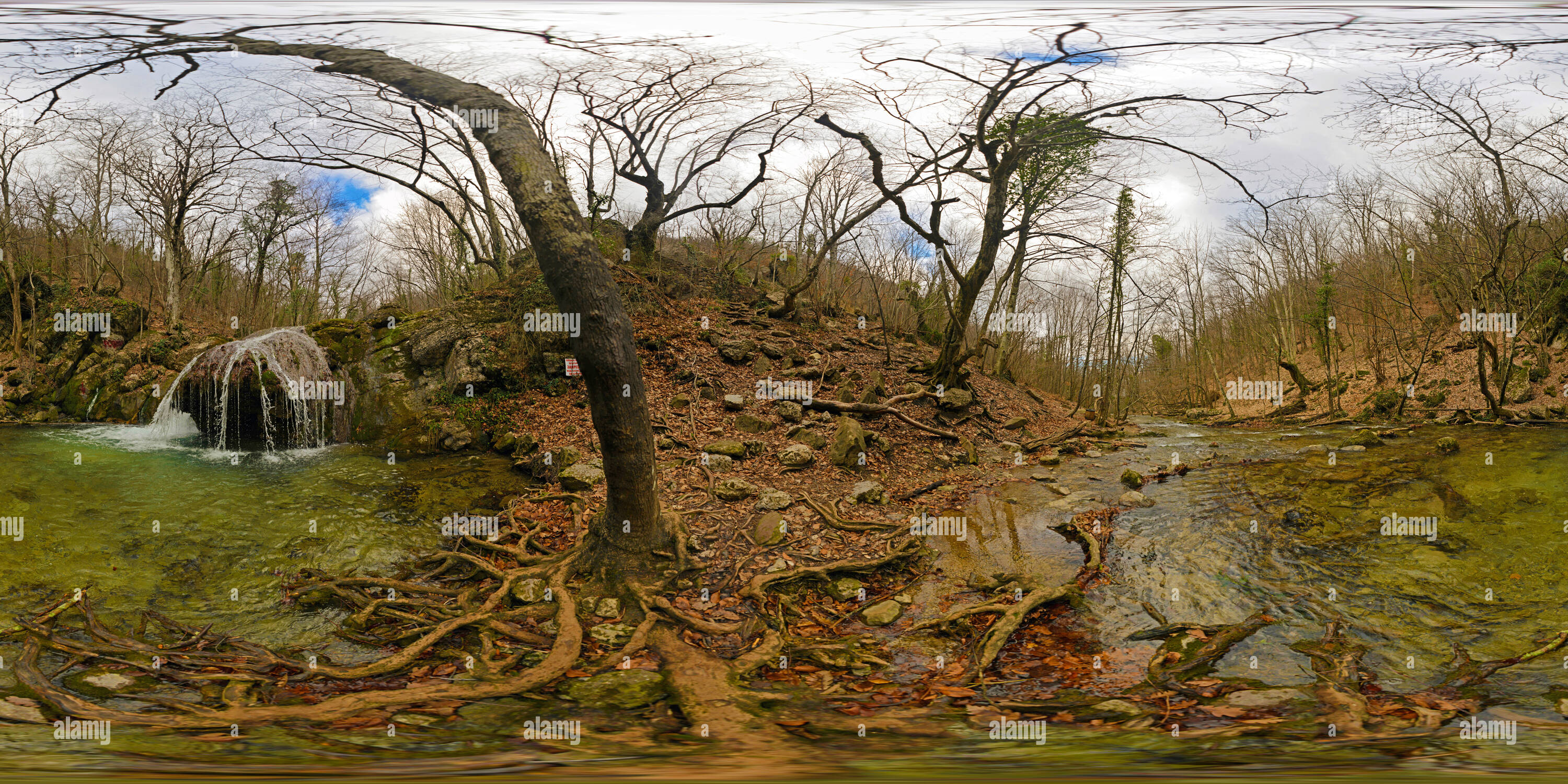 360° view of Little waterfall - Alamy