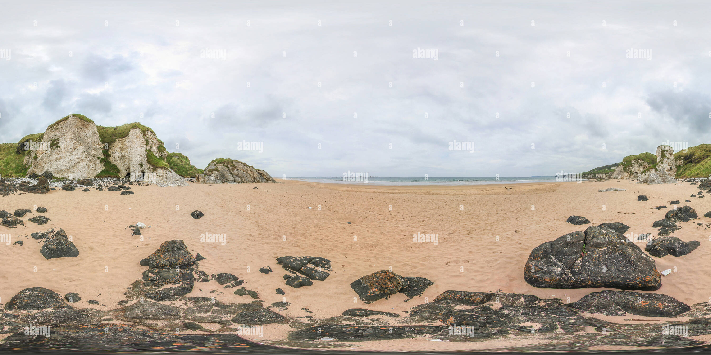 360° view of UK - Northern Ireland - White Rocks Beach 1 - Alamy