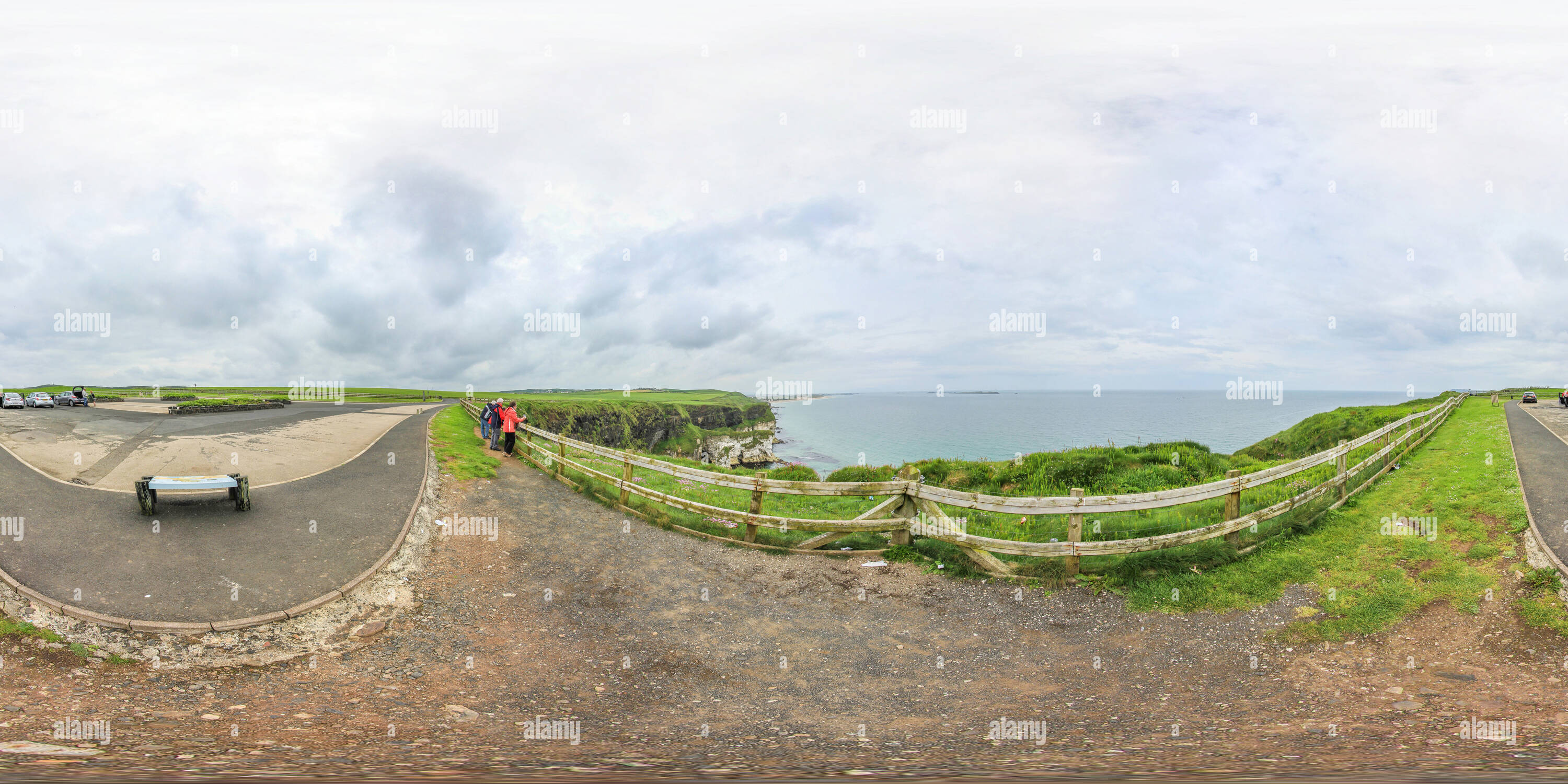 360° view of UK - Northern Ireland - Viewpoint near Dunluce Castle - Alamy