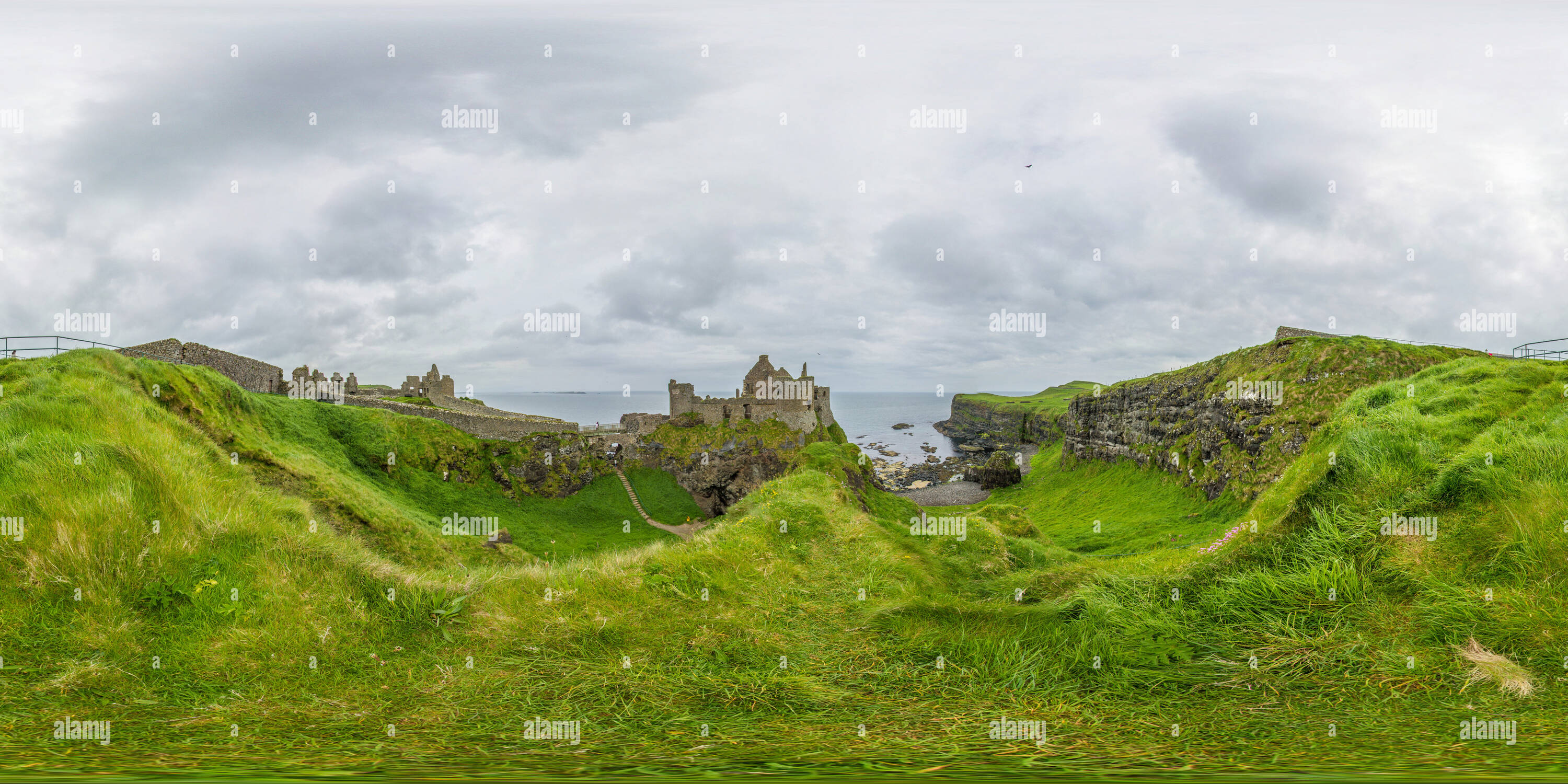360° view of UK - Northern Ireland - Dunluce Castle - Alamy