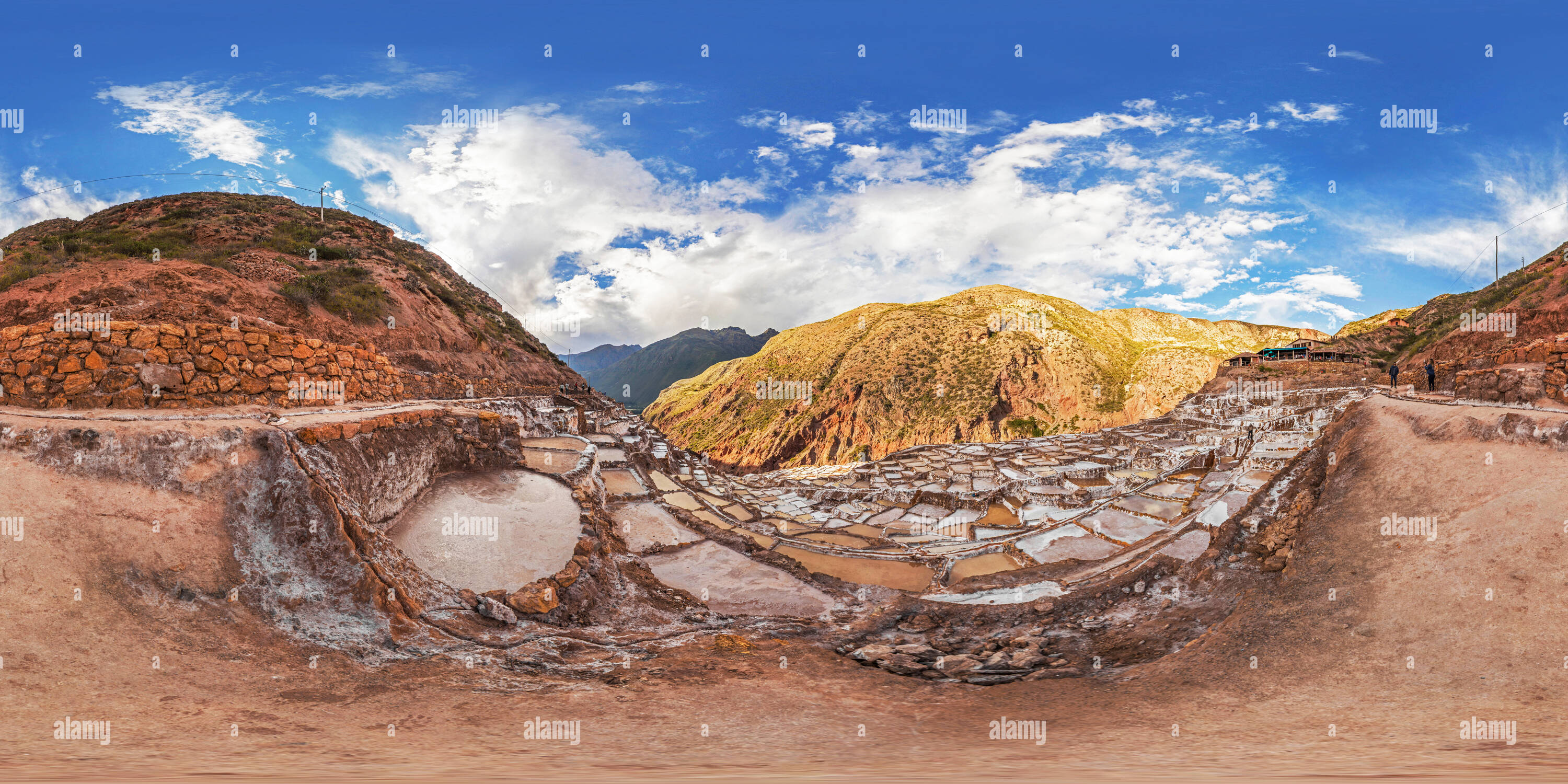 360° view of PERU - Maras Salt Mines 1 - Alamy