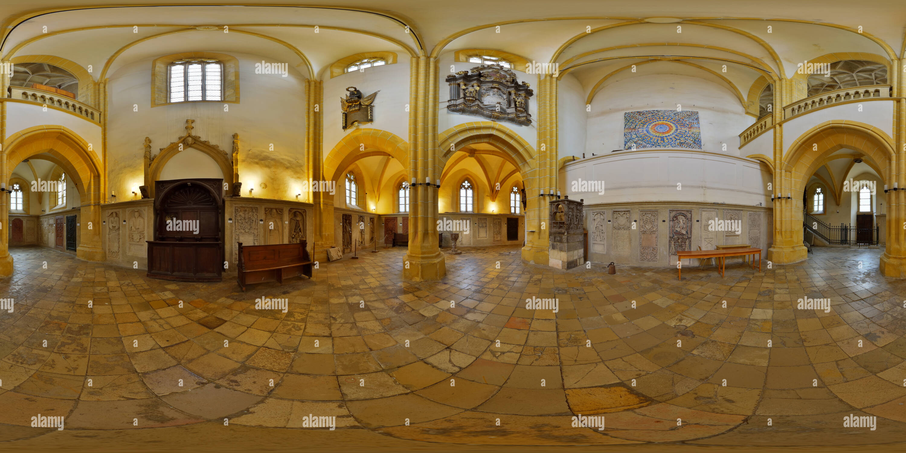 360° view of Lutheran Cathedral of Saint Mary Western Narthex in Sibiu ...