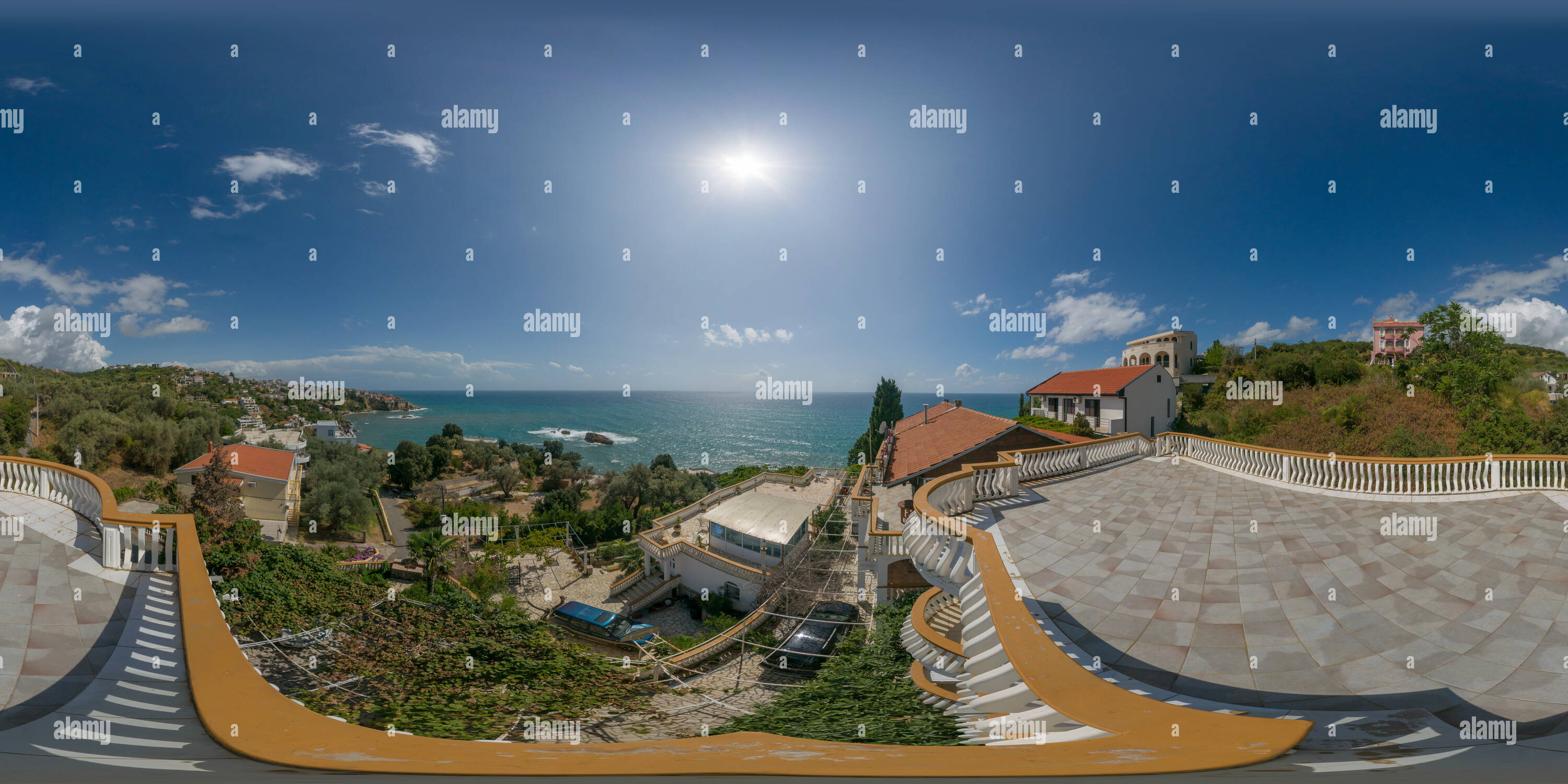360° view of Roof terrace of Villa Anastasija, Ulcinj - Alamy