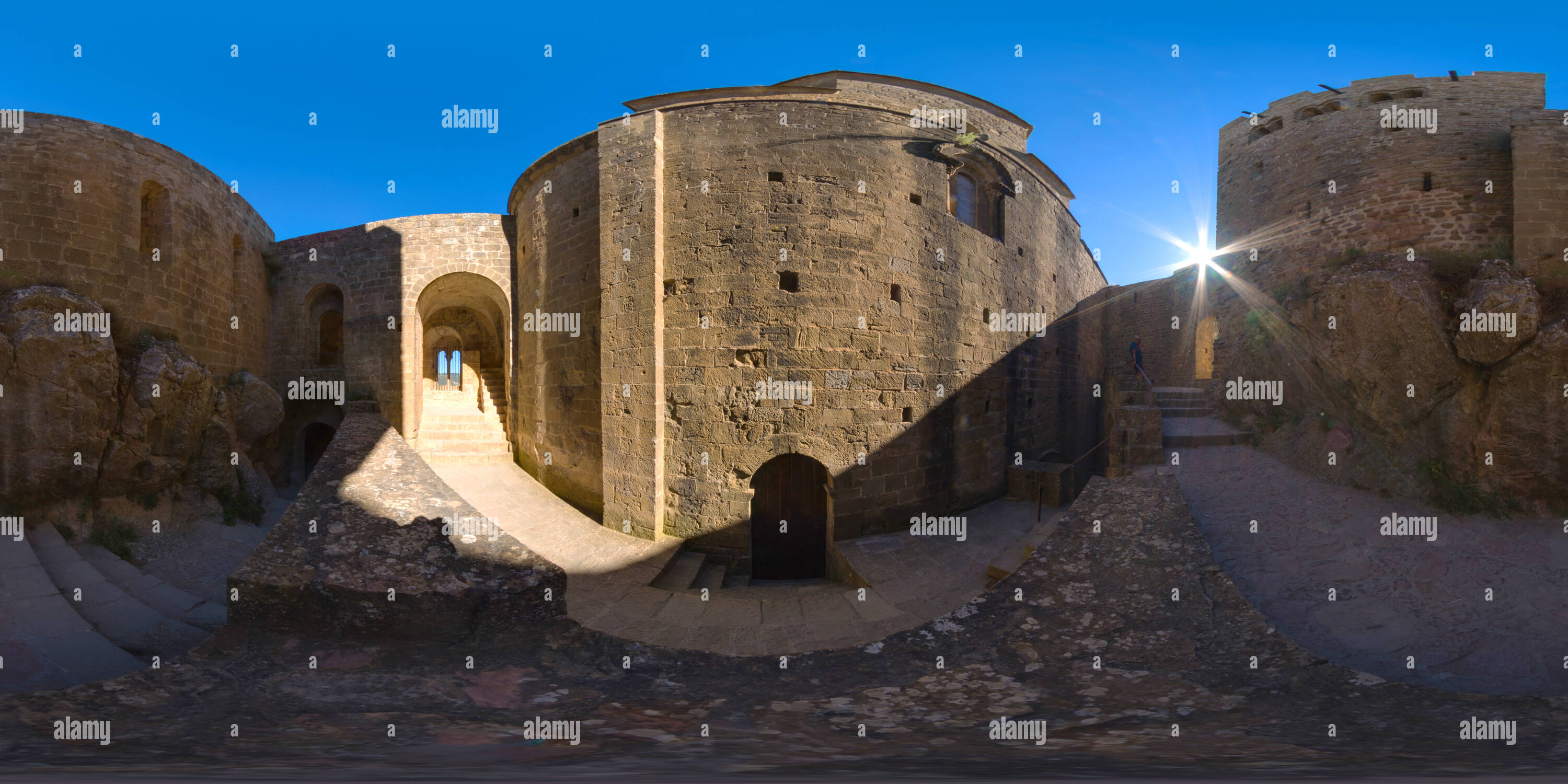 360° view of castle of Loarre 6 - Alamy
