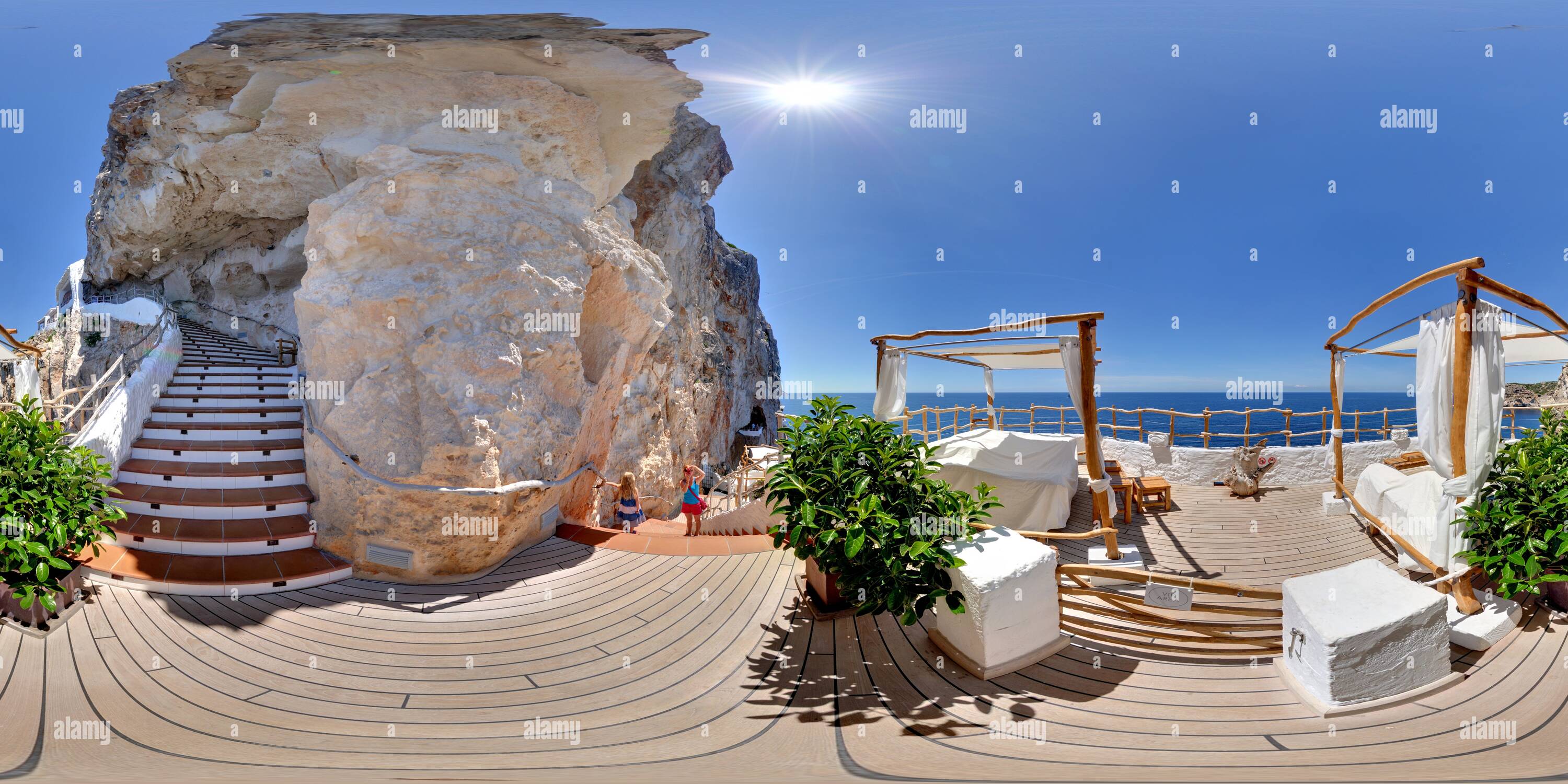360° view of Cova d'en Xoroi, Menorca, Spain (8094 - Alamy
