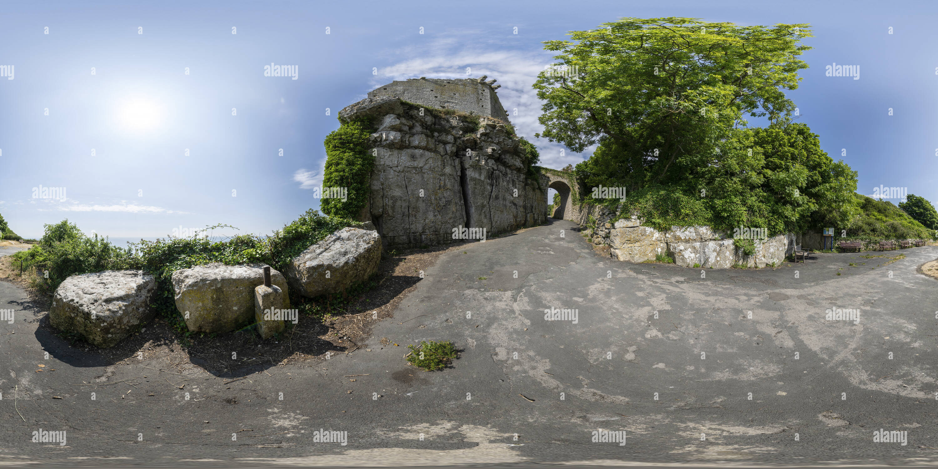 360° view of Rufus Castle, Portland - Alamy
