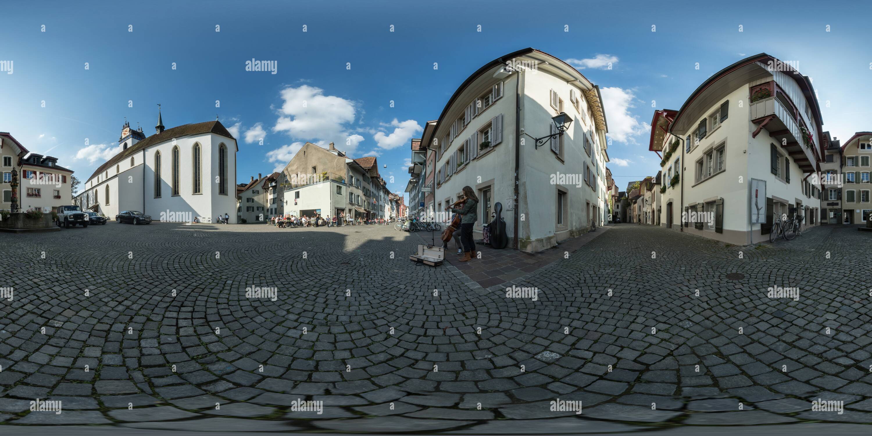360° view of Altstadt von Aarau: In der Kirchgasse bei der Stadtkirche ...