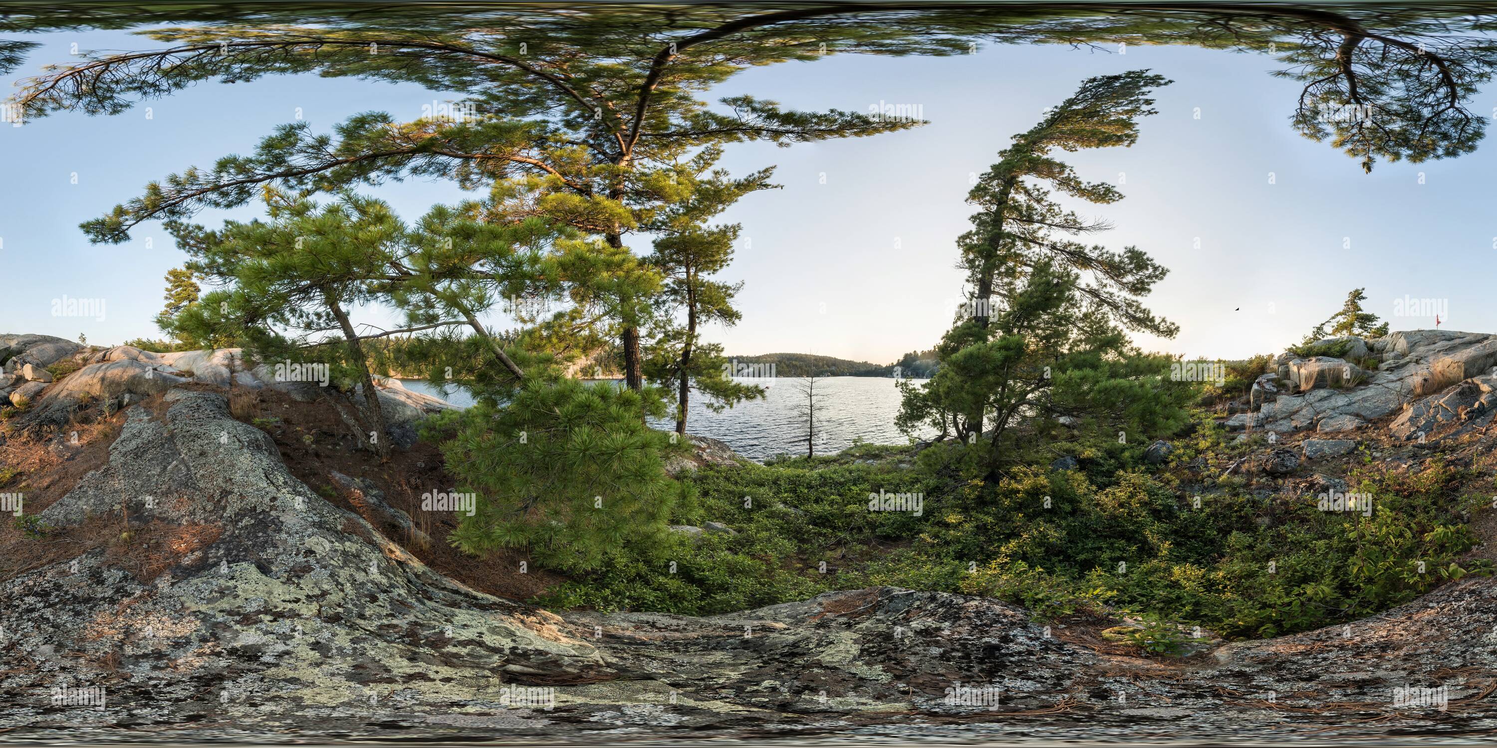 360° view of Sunset Time on Charlton Lake, Lacloche Mountains, ON - Alamy