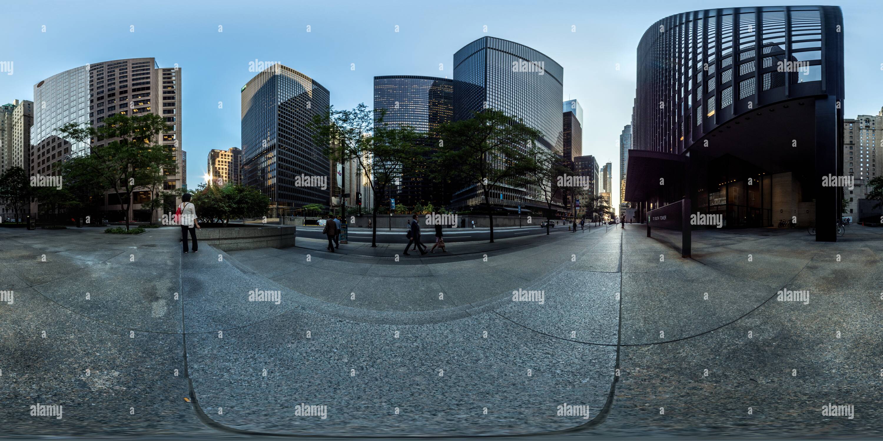 360° view of August Morning in the Toronto's Financial District ...