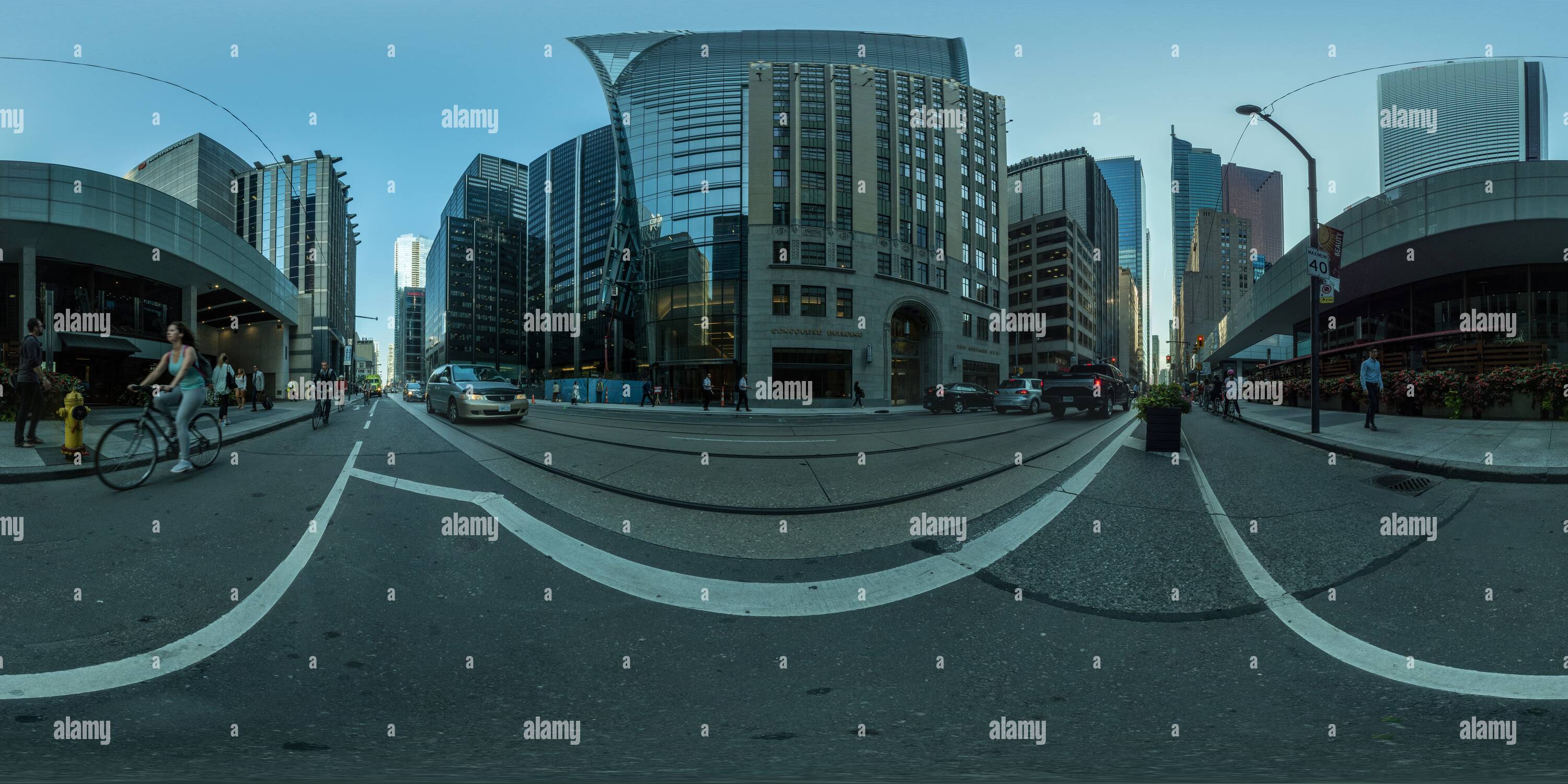 360° view of August Morning in Toronto's Financial District: Adelaide ...