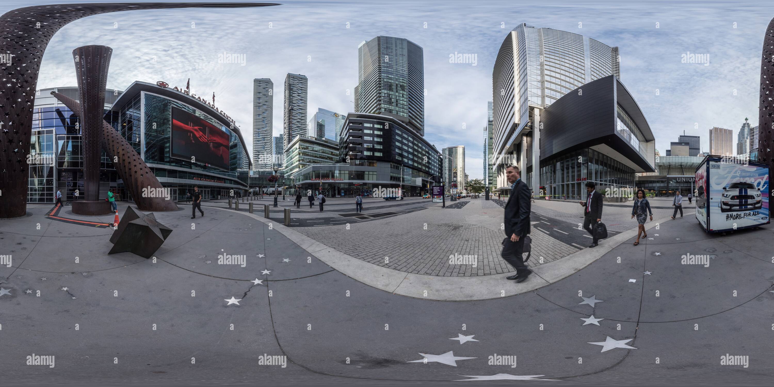 360° view of Summer Morning on Maple Leaf Square, Toronto - Alamy