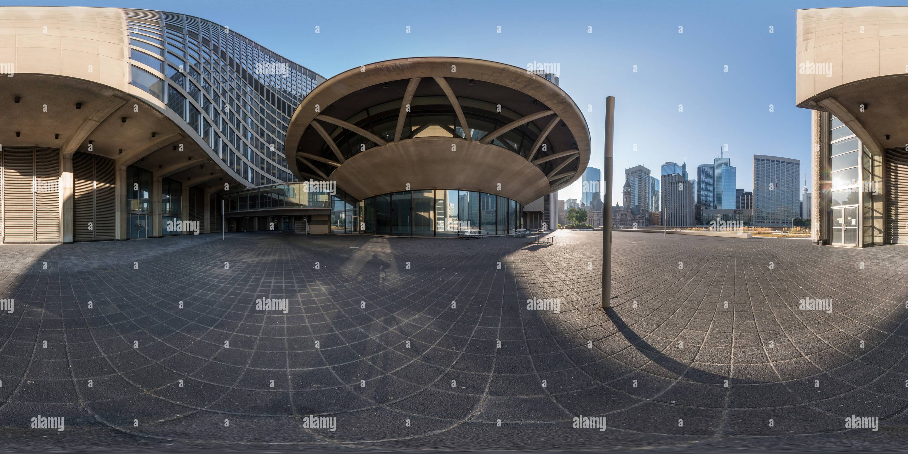 360° view of Late Summer Morning at Toronto City Hall - Alamy