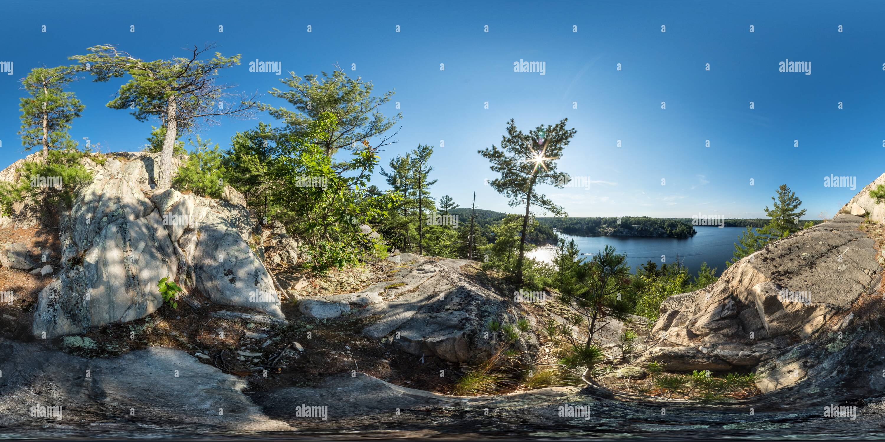 360° view of Late Afternoon at Alligator Rock on Charlton Lake, Sudbury ...