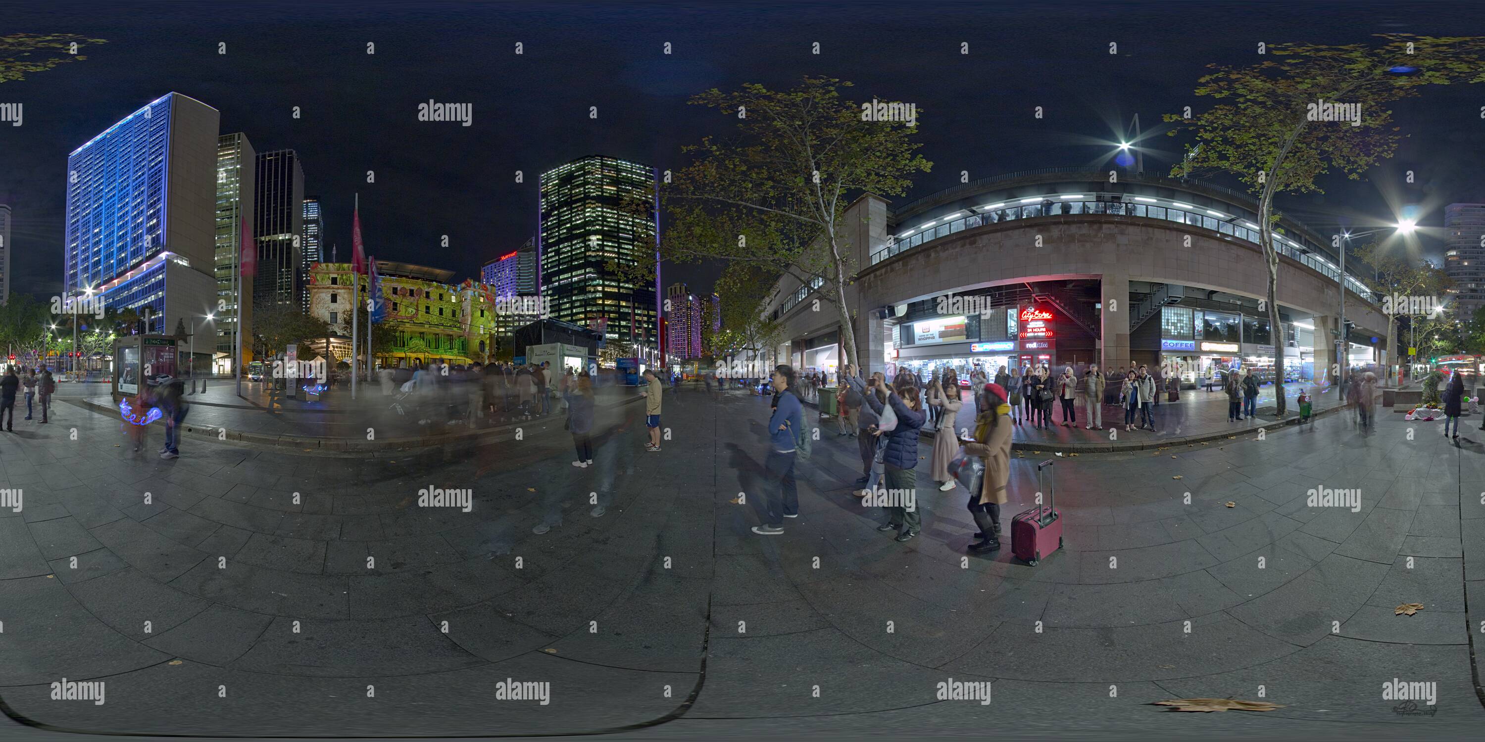 360° view of Vivid Night Light Show - Street Scenes, Sydney - Alamy