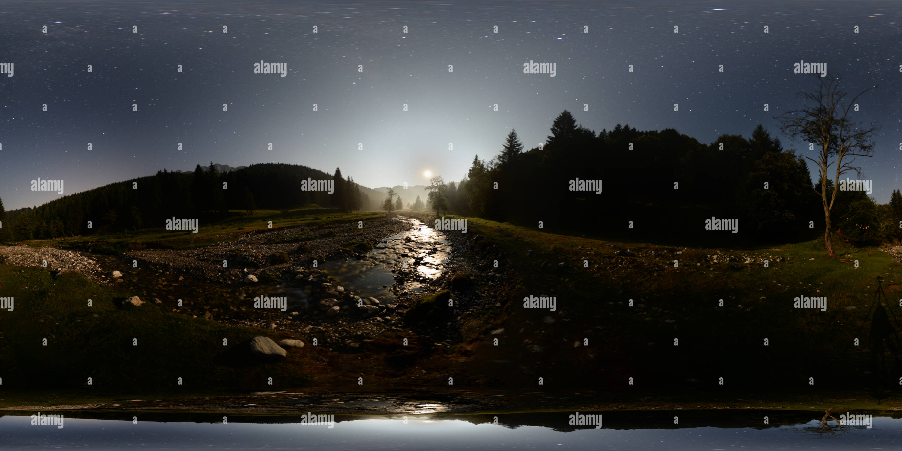 Night rivulet moon valley hi-res stock photography and images - Alamy