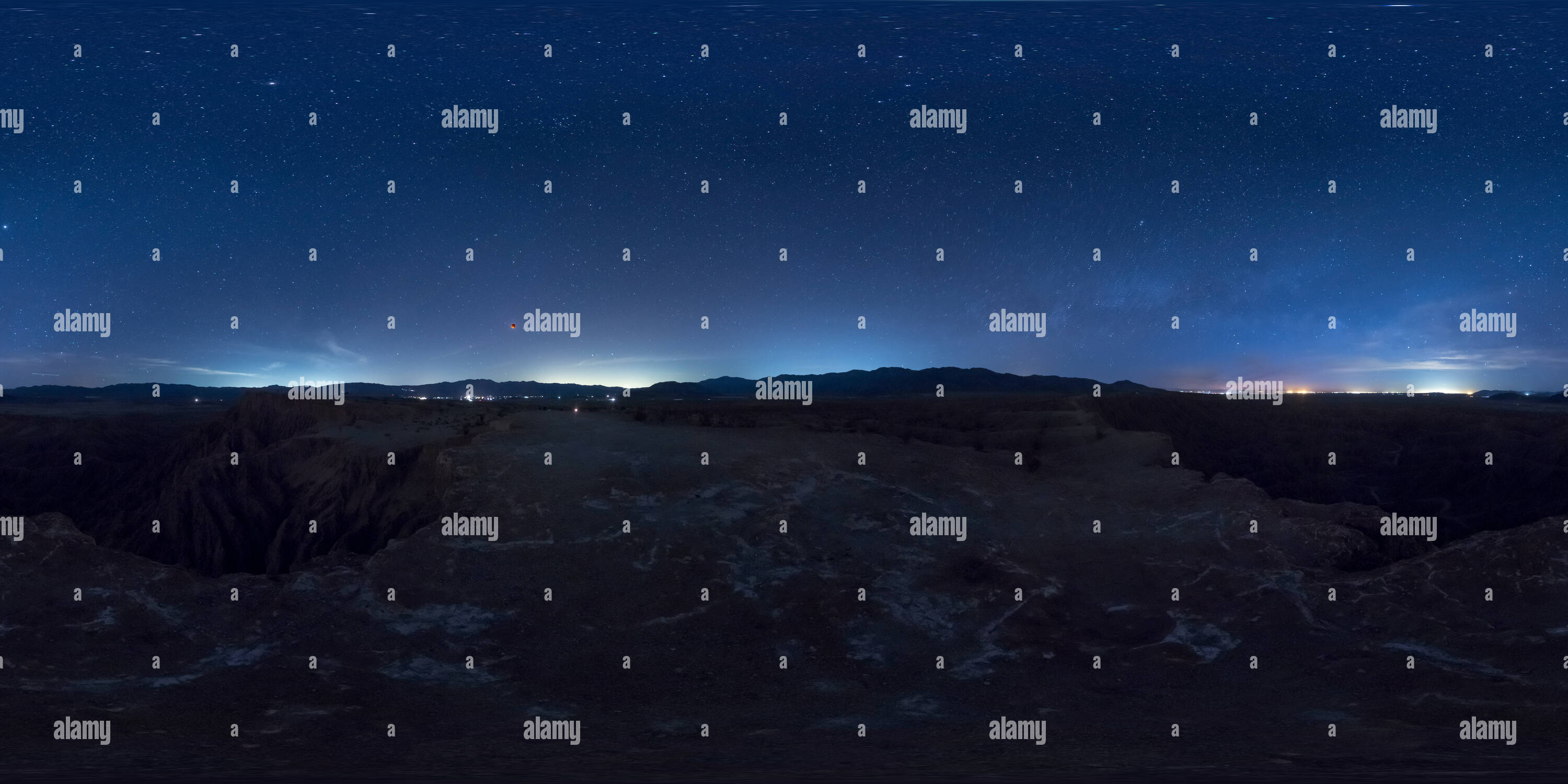 360° view of Fonts Point - Anza Borrego Badlands with Lunar Eclipse - Alamy