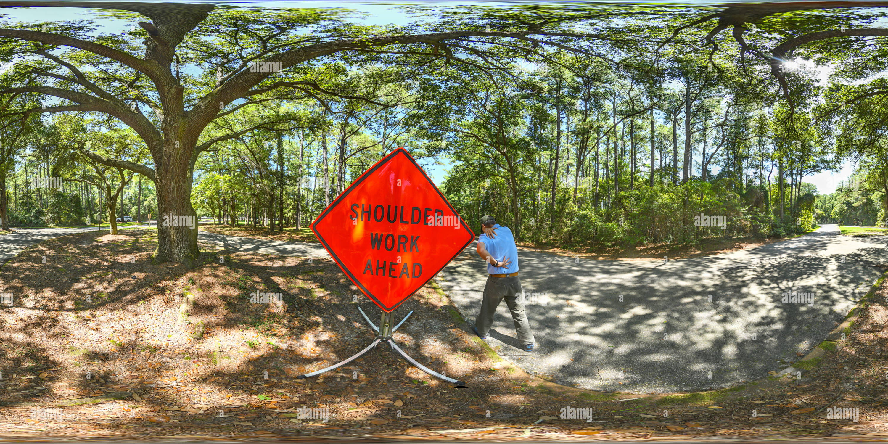 360° view of Shoulder Work Ahead - Alamy