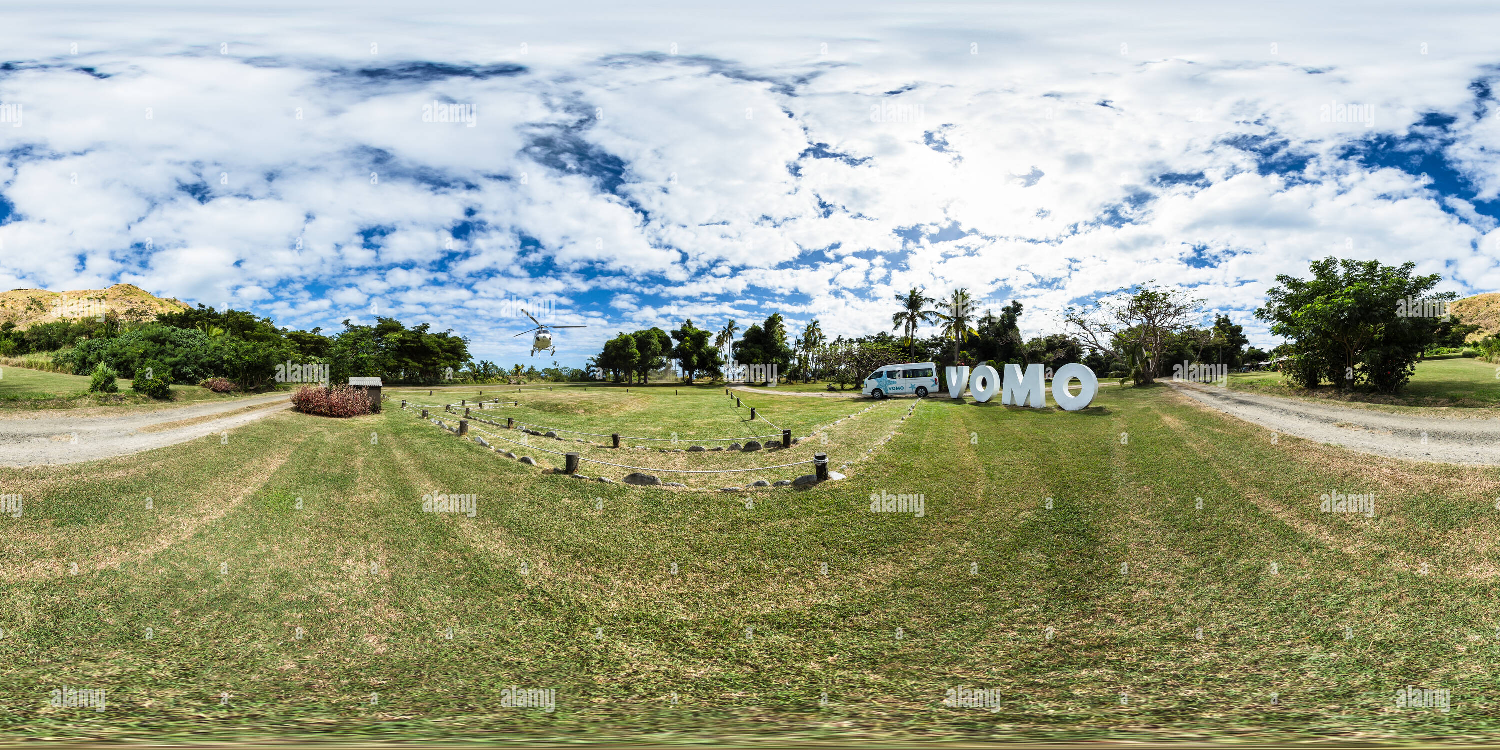 360° view of Helicopter landing at Vomo Island Resort Helipad - Vomo ...