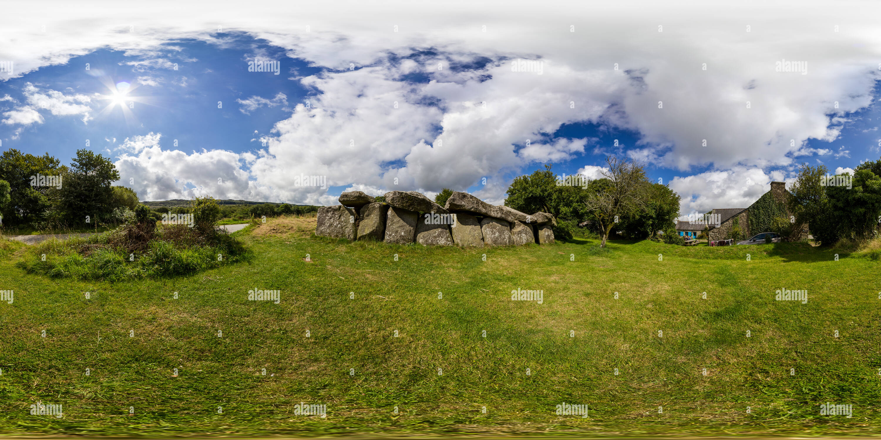 360° view of Beautiful megalithic passage grave in Brittany dated 3000 ...