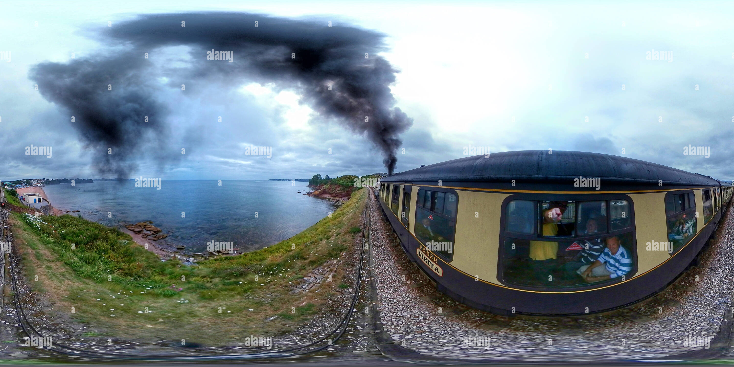 360° view of Steam Train Travel, Paignton to Kingswear, Devon - Alamy