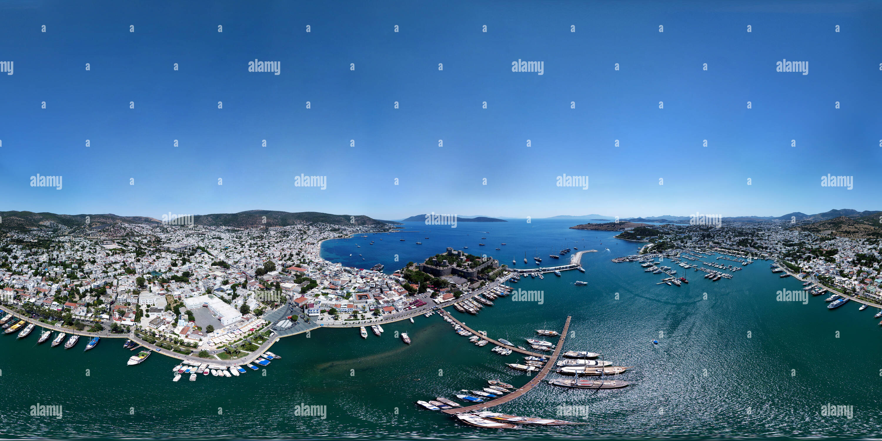 360° view of Aerial Panaroma of Bodrum Castle - Alamy
