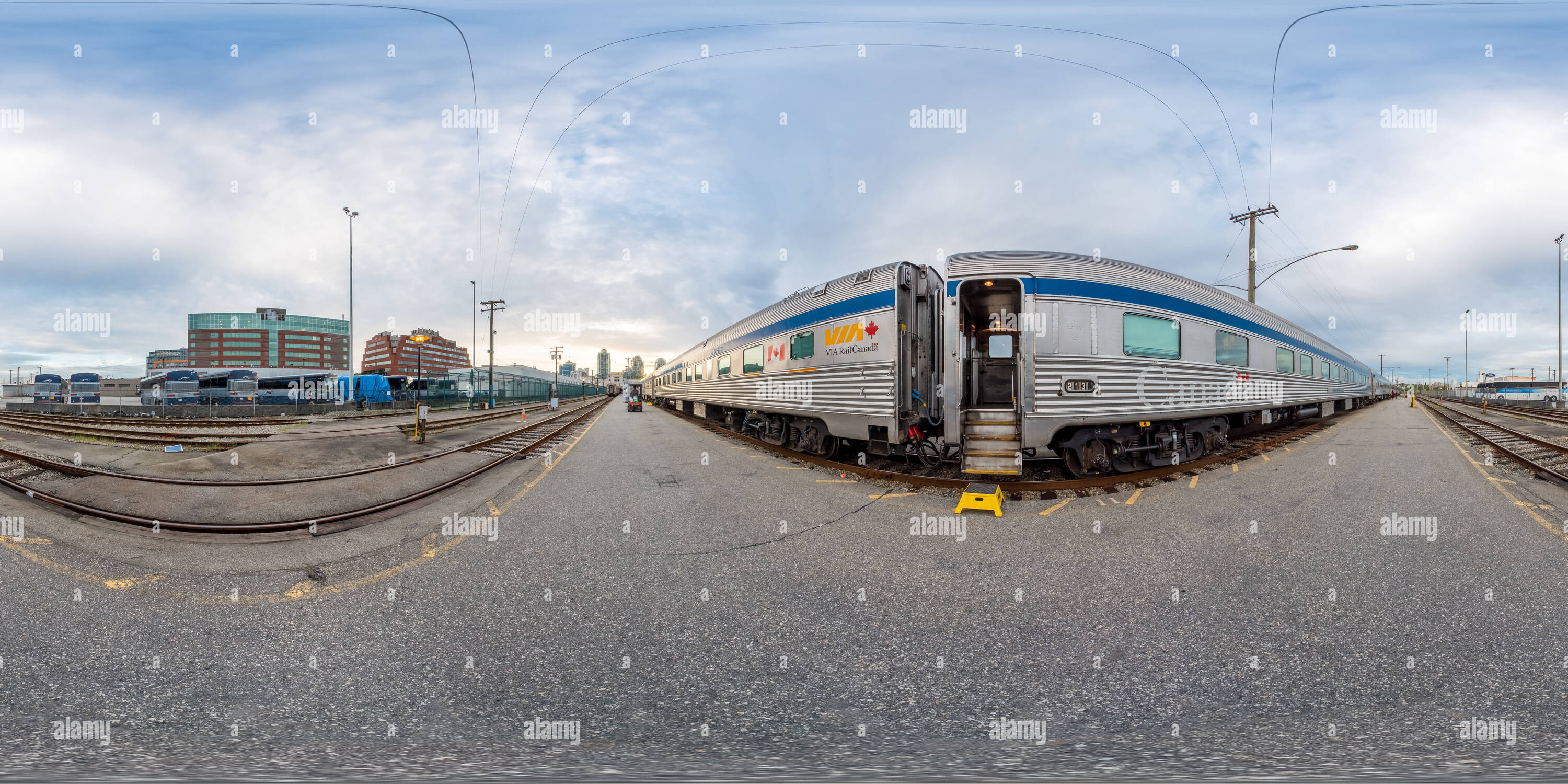 360° view of Pacific Central Station, Vancouver, Canada, VIA Rail ...