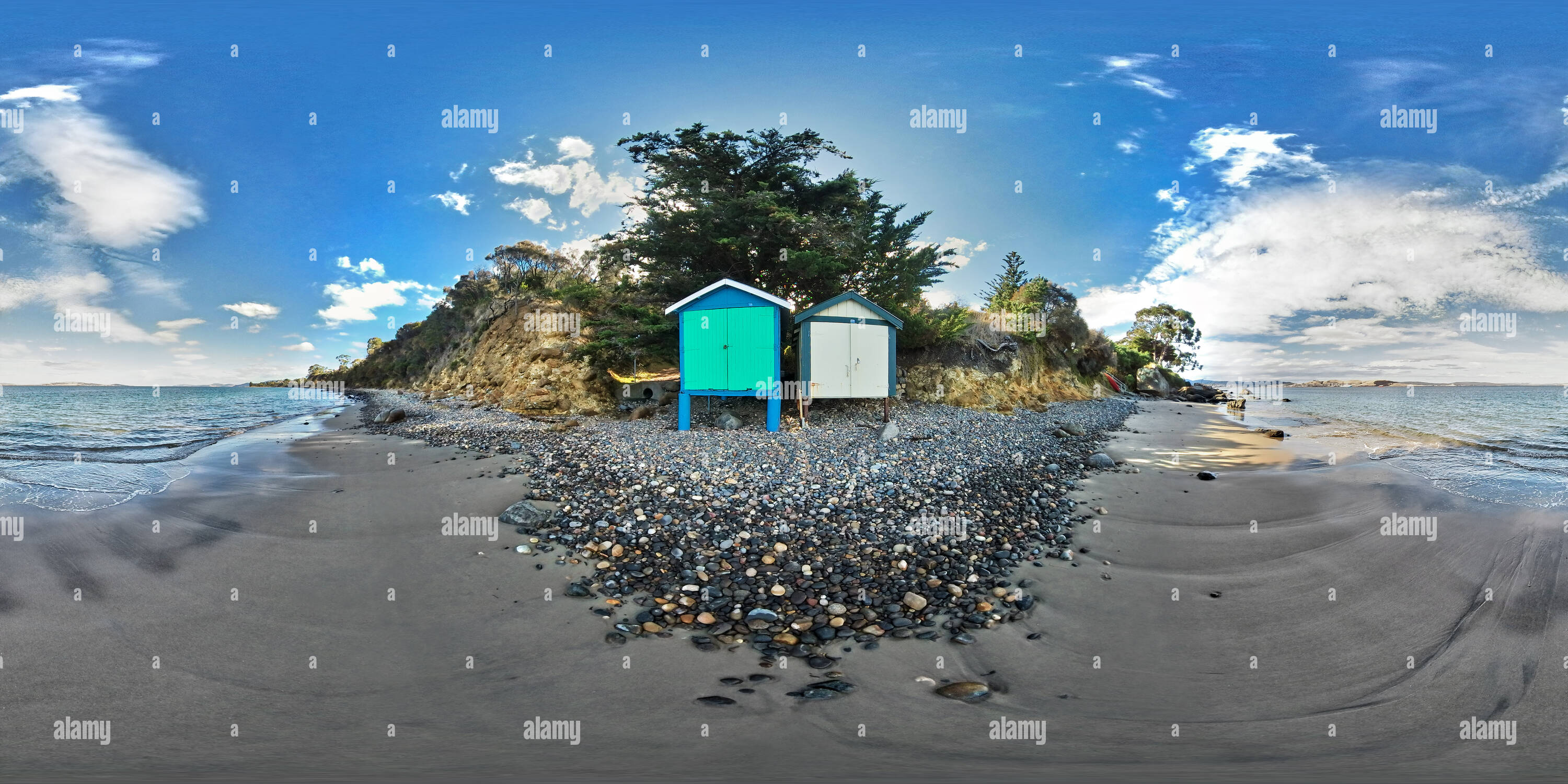 360° view of Beach Sheds, Taroona,Tasmania - Alamy