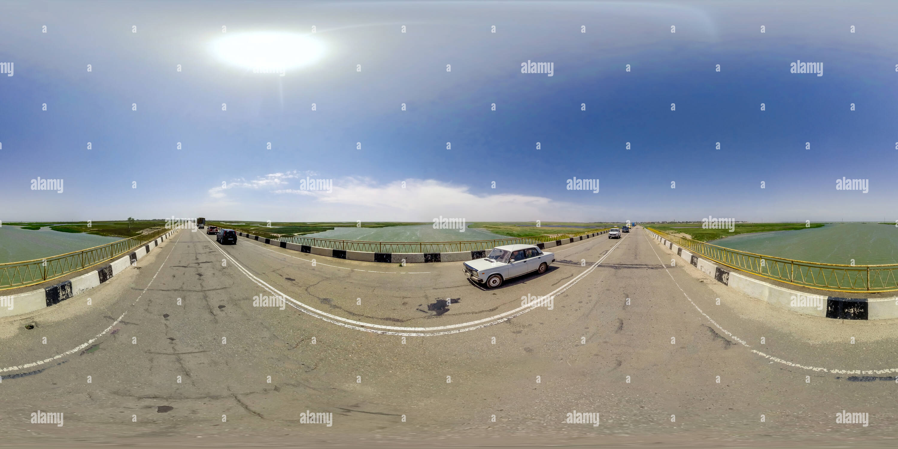 360° view of Arabatskaya strelka, Genichesk, the second bridge to ...