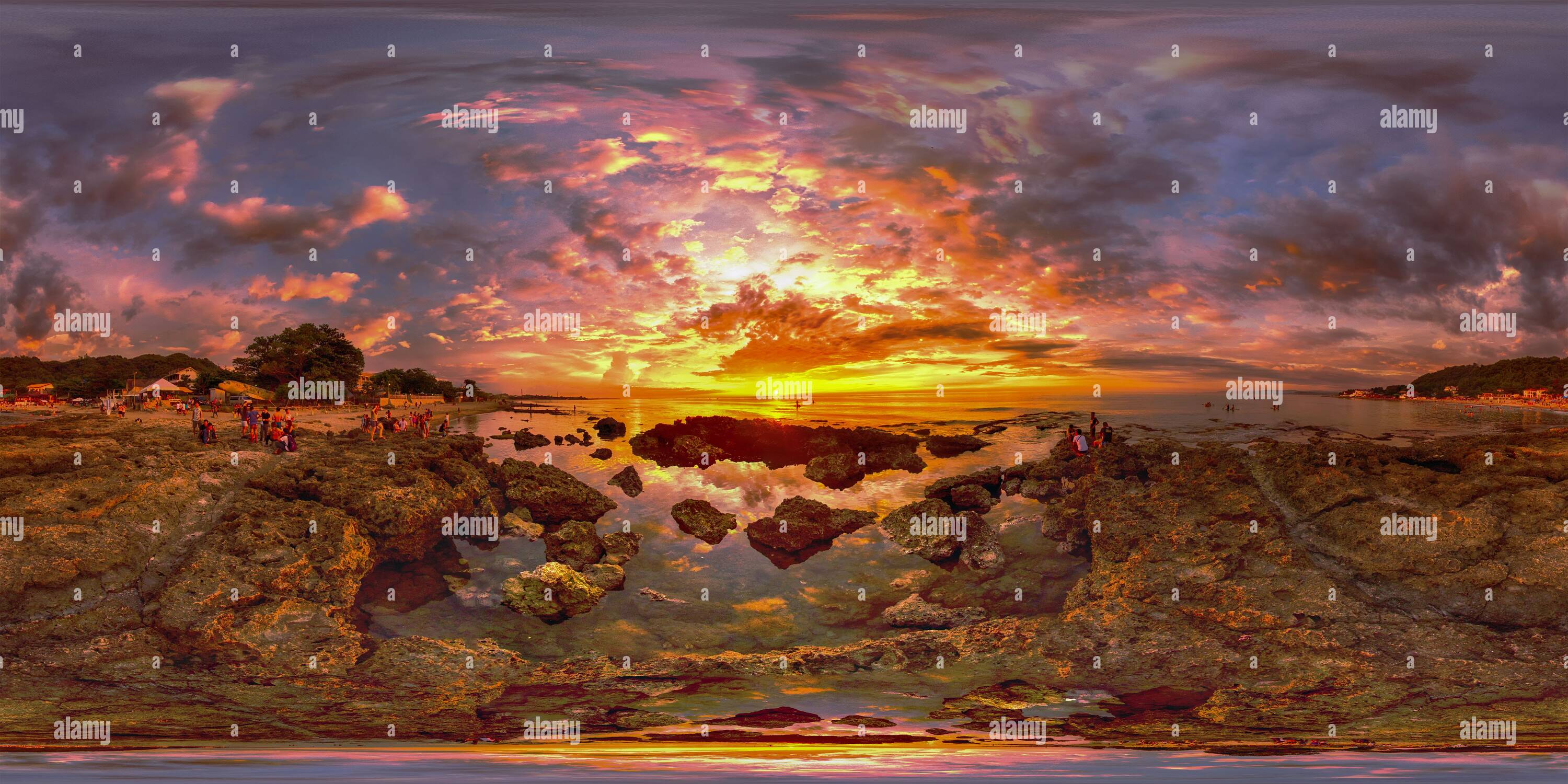 360° view of Urbiztondo Golden Sunset - Alamy