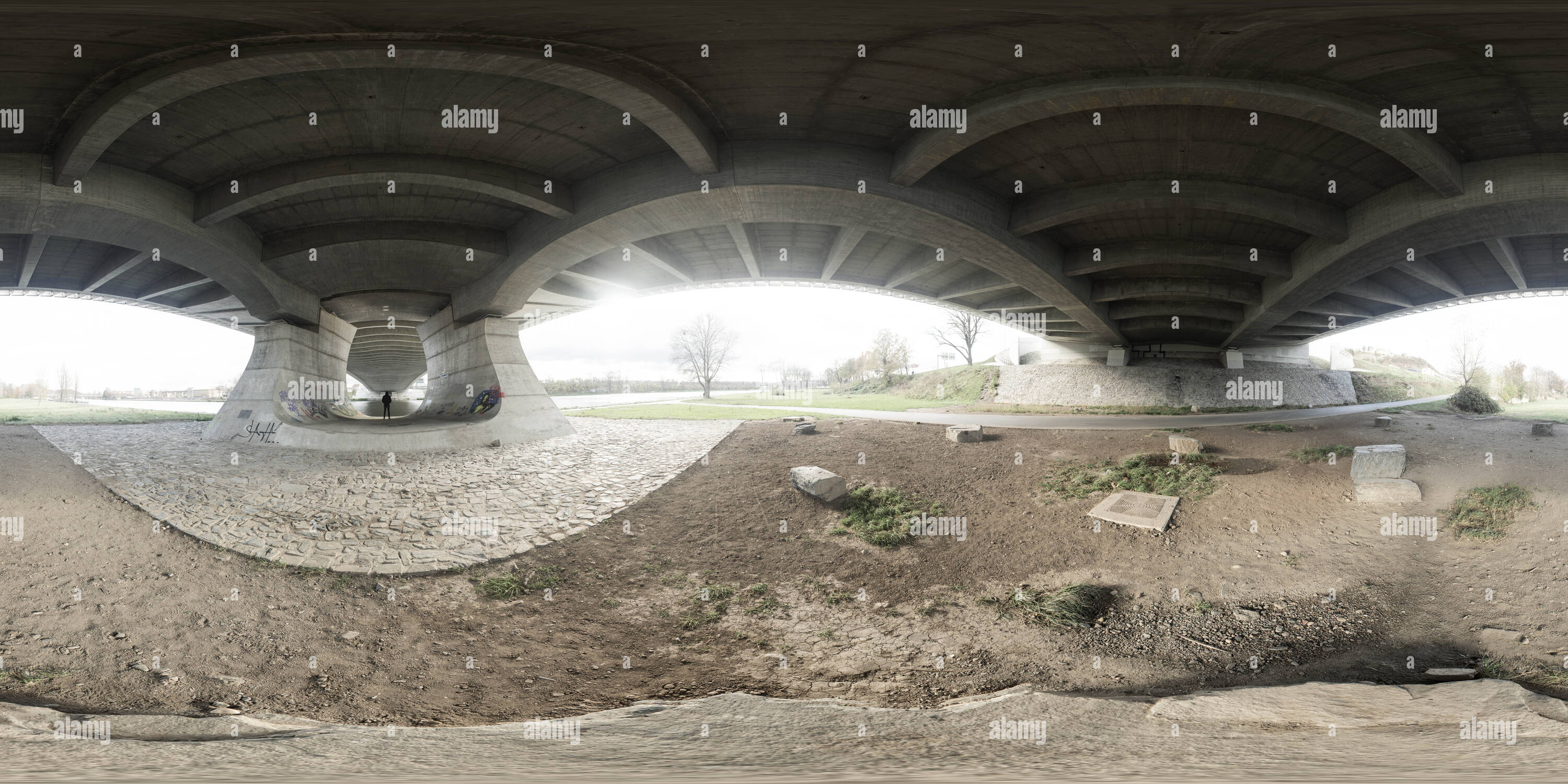 360° view of Prague - Troja Bridge - Alamy