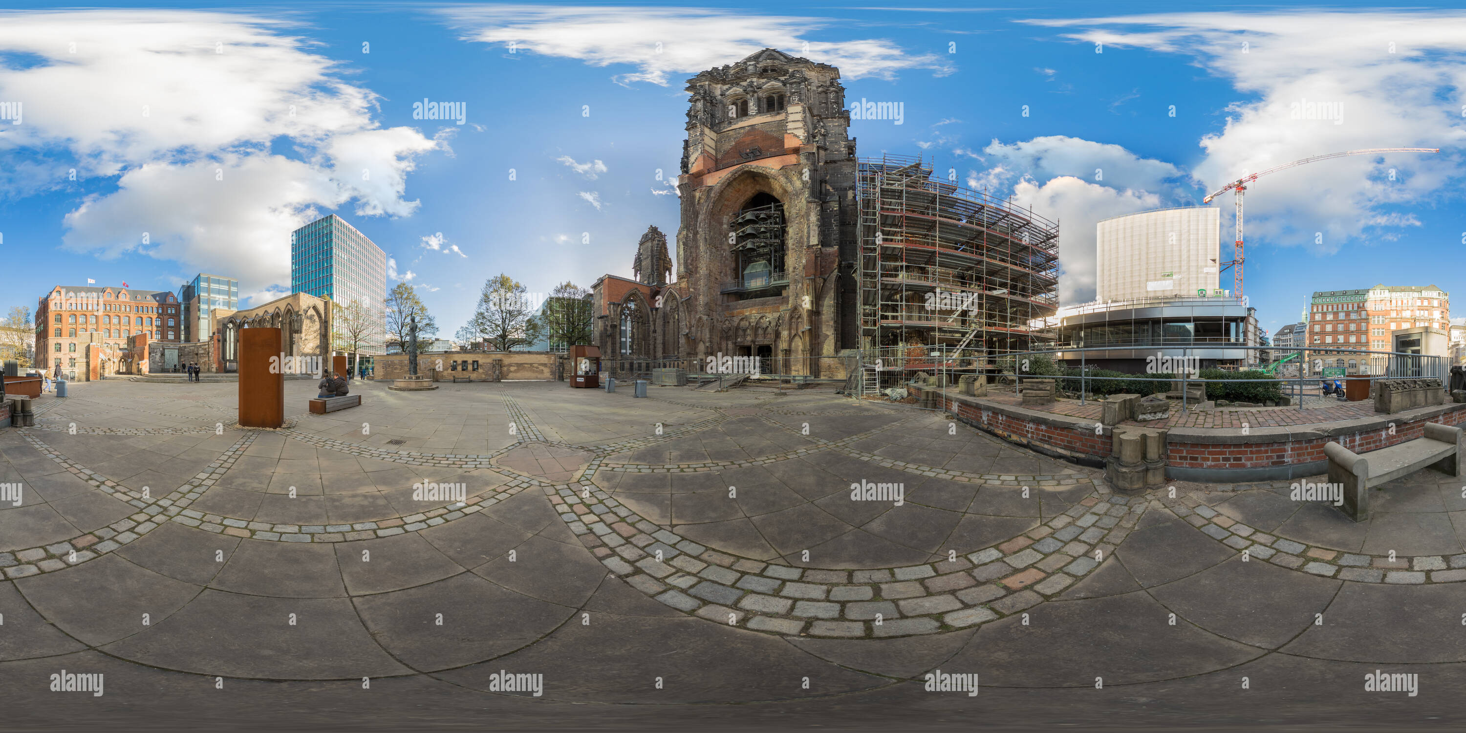 360° view of St. Nikolai memorial, Hamburg - Alamy