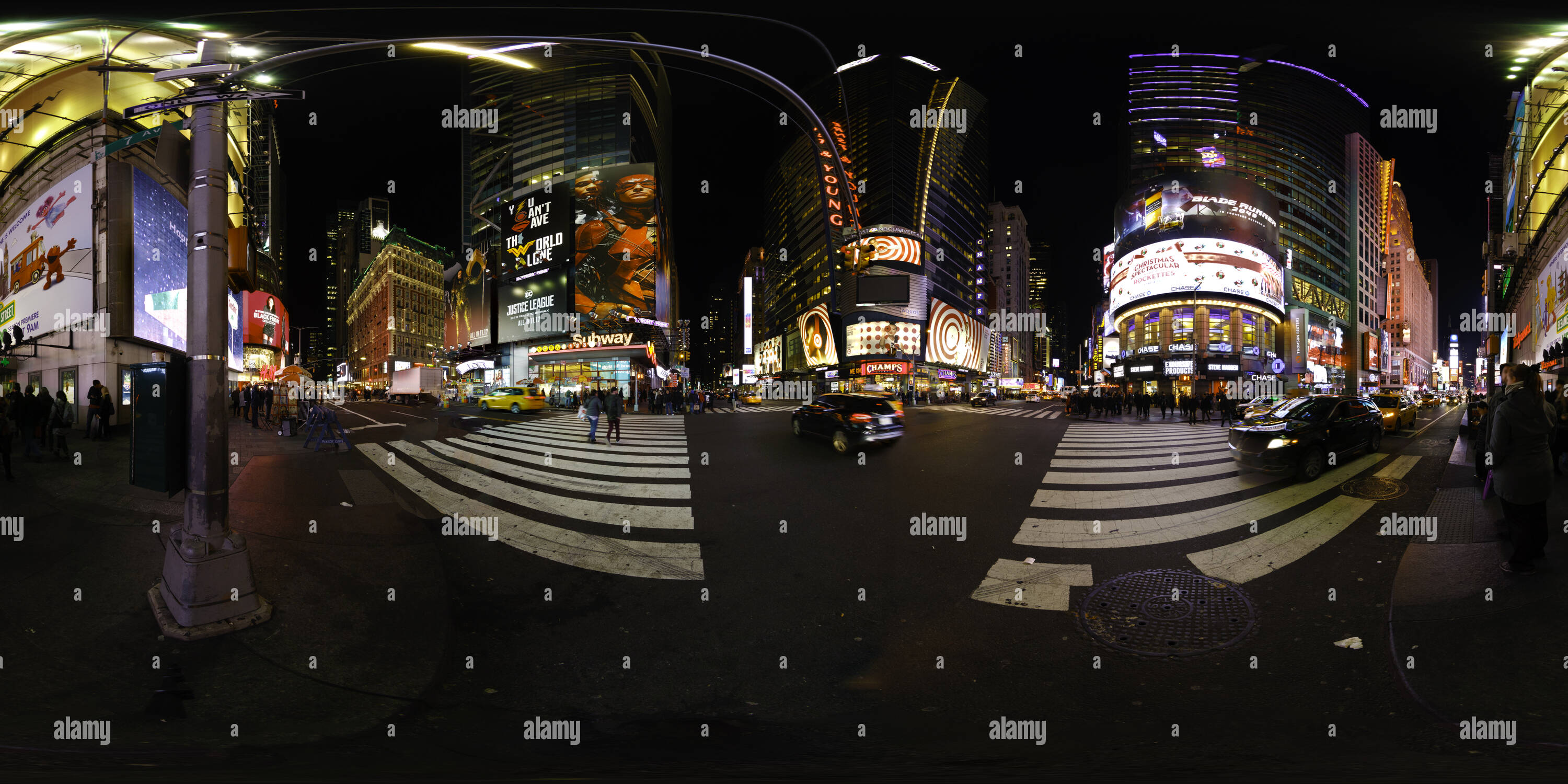 360° view of Manhattan NYC Times Square Theater District Nighttime VR ...