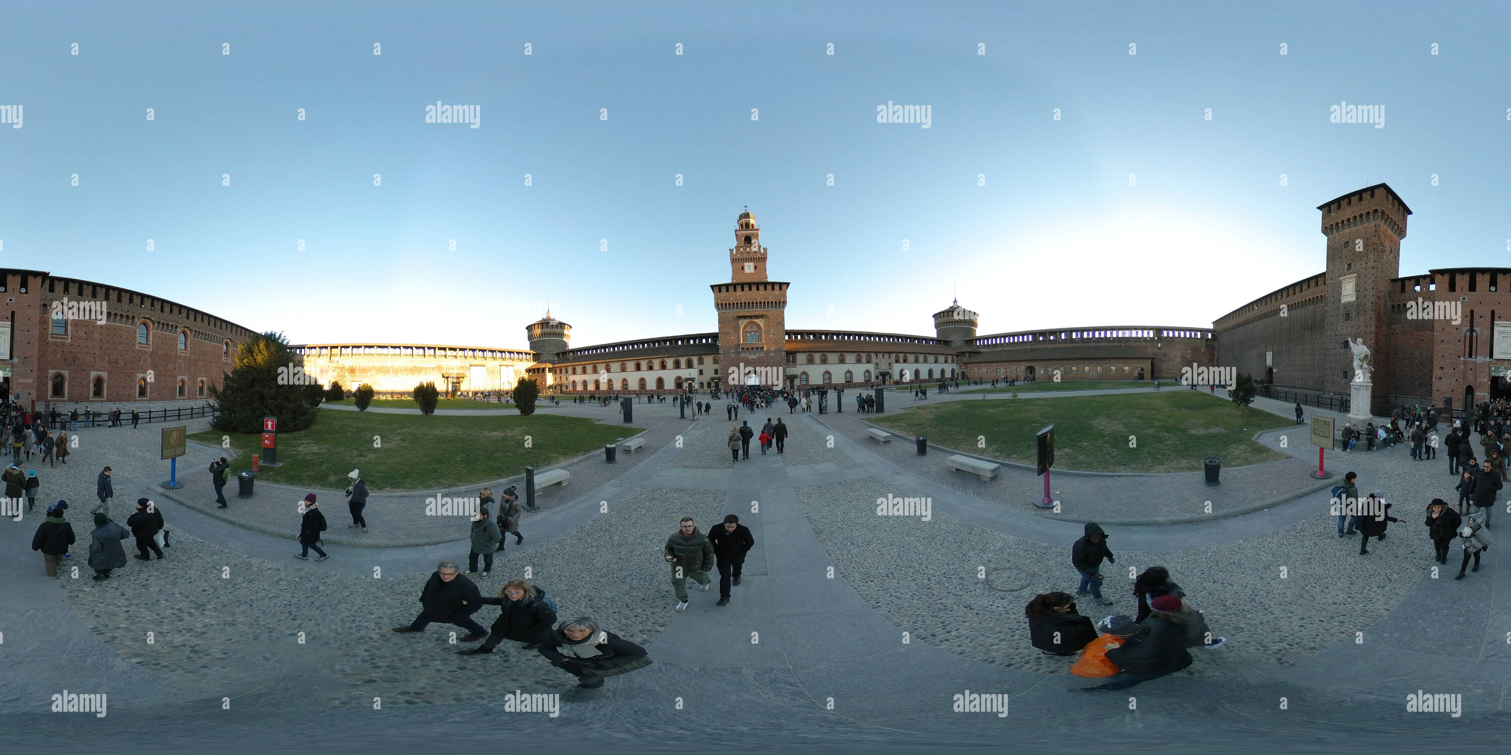 360° view of Sforza Castle in centre of Milano, Italy - Alamy