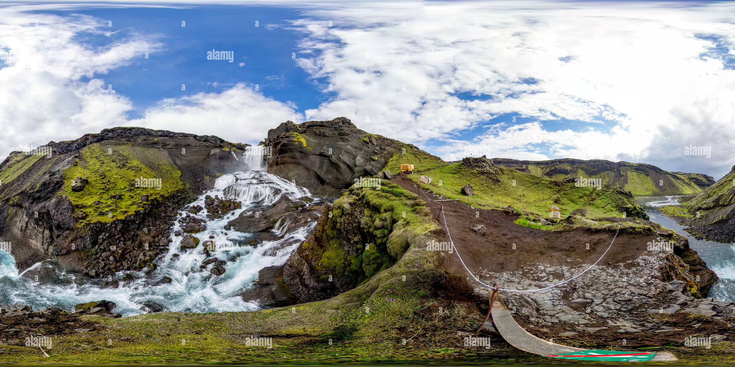 360° view of ofaerufoss waterfall eldgja - Alamy