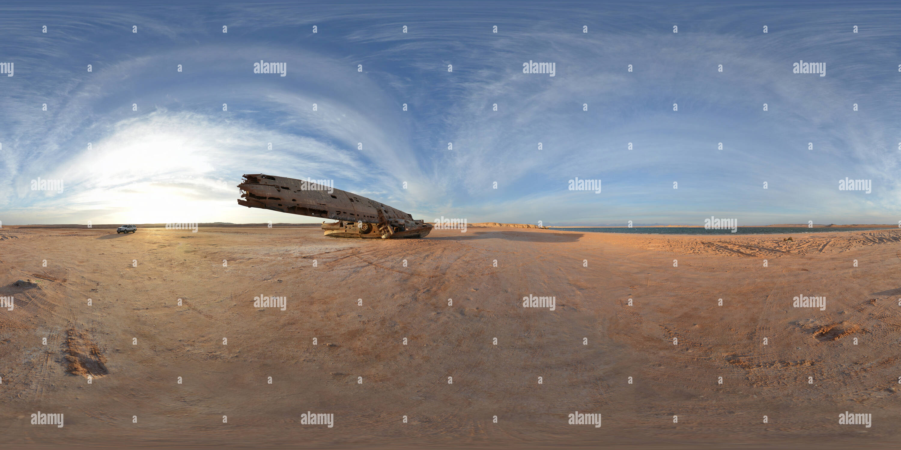360° view of The Crushed plane - Alamy