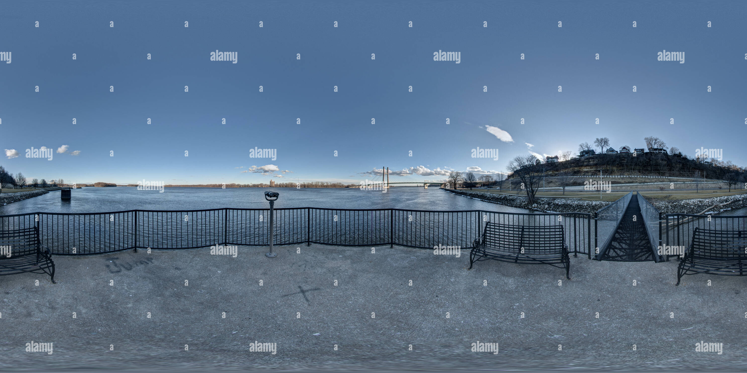 360° view of Pool 19, Mississippi River - Alamy