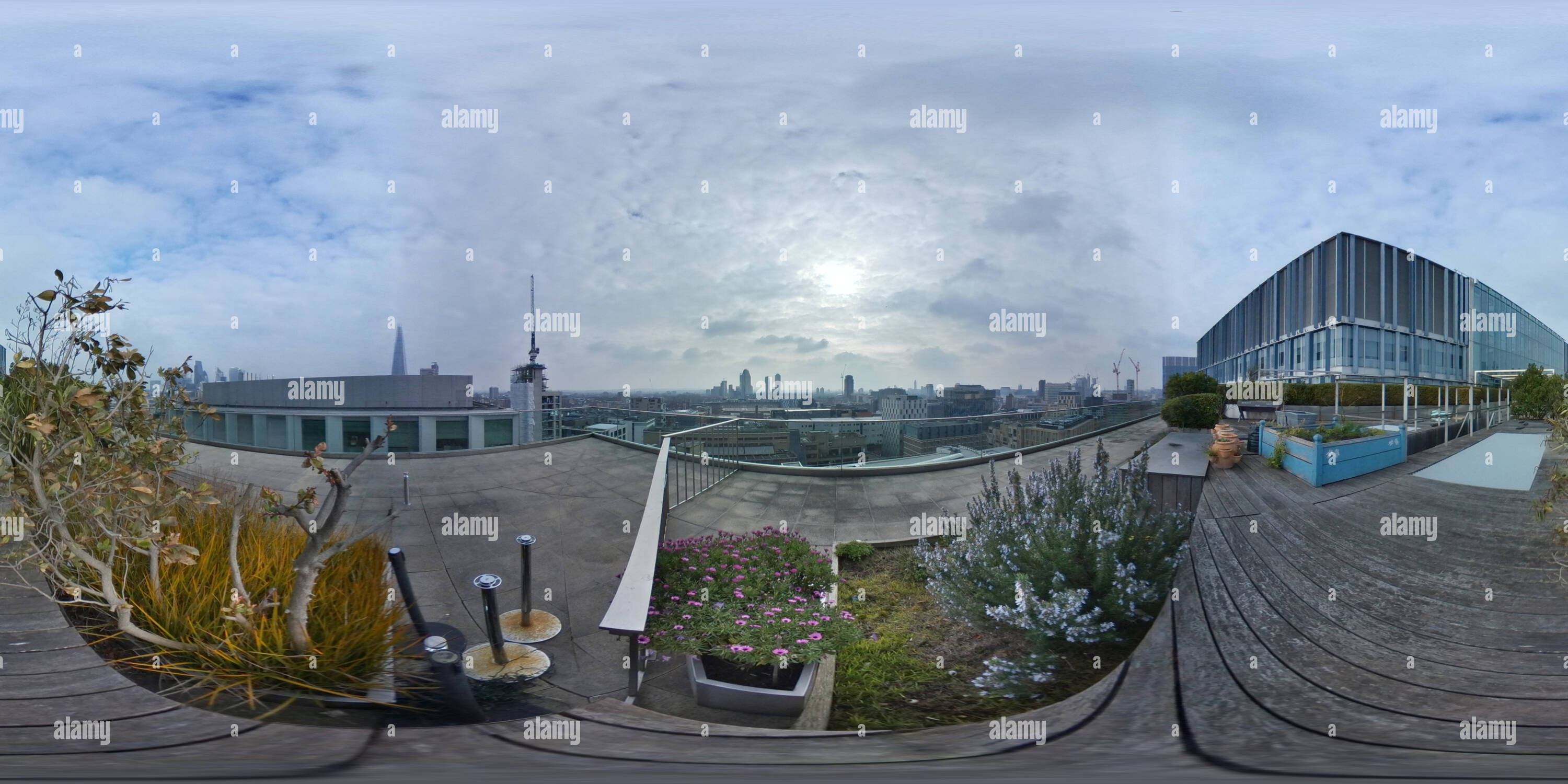 360° view of London Blue Fin Roof Garden - Alamy