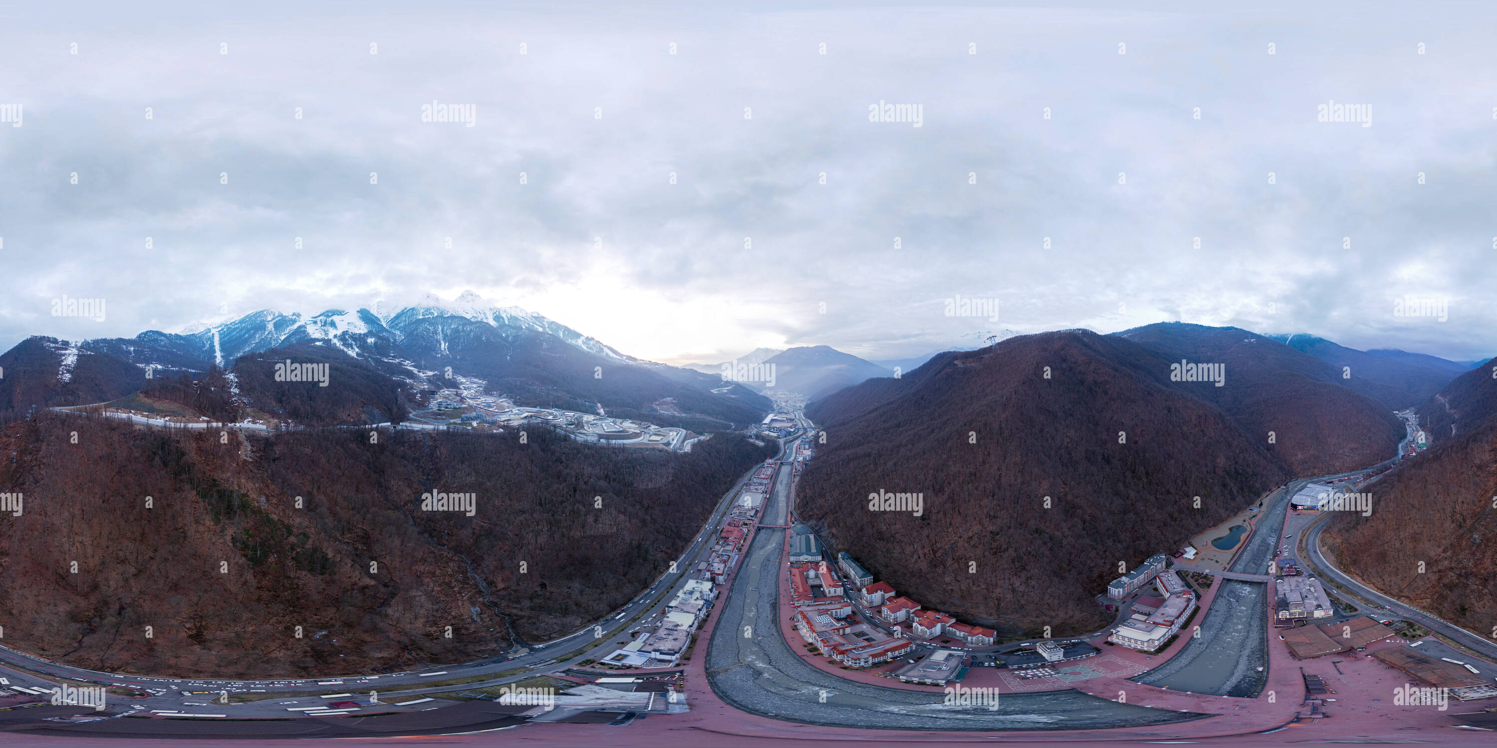 Aerial view rosa khutor resort hi-res stock photography and images - Alamy