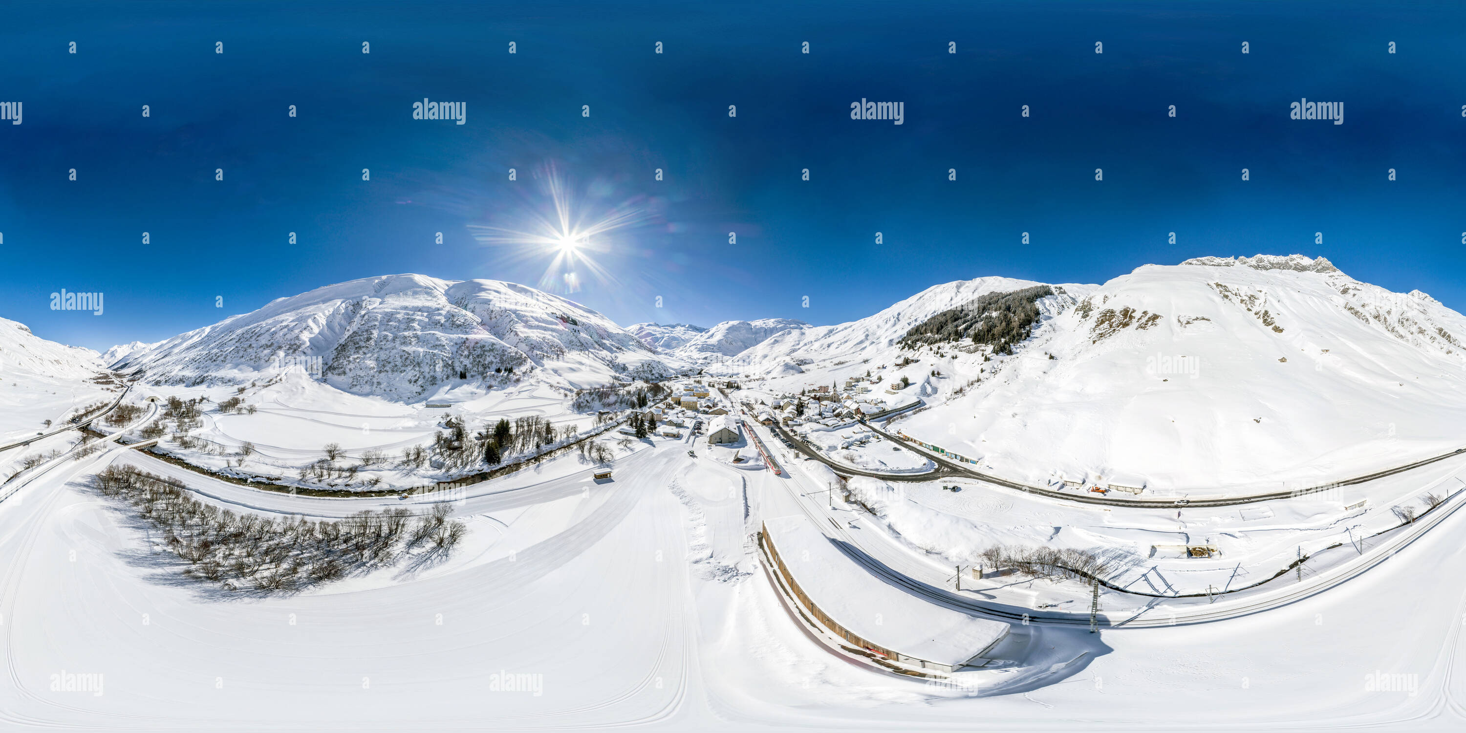 360° view of Winter wonderland Switzerland - Alamy